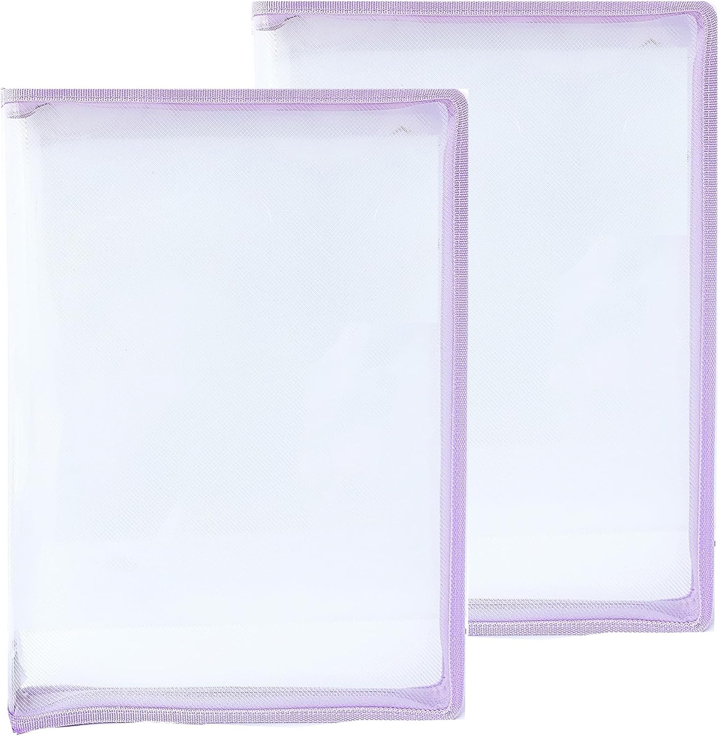 Amazon | B4 ジップファスナー付クリアファイルケース 書類ケース くすみカラー パープル 2個セット ｜39cm 28cm 3cm ｜おしゃれオフィス文具VAMPROSEセレクト ...