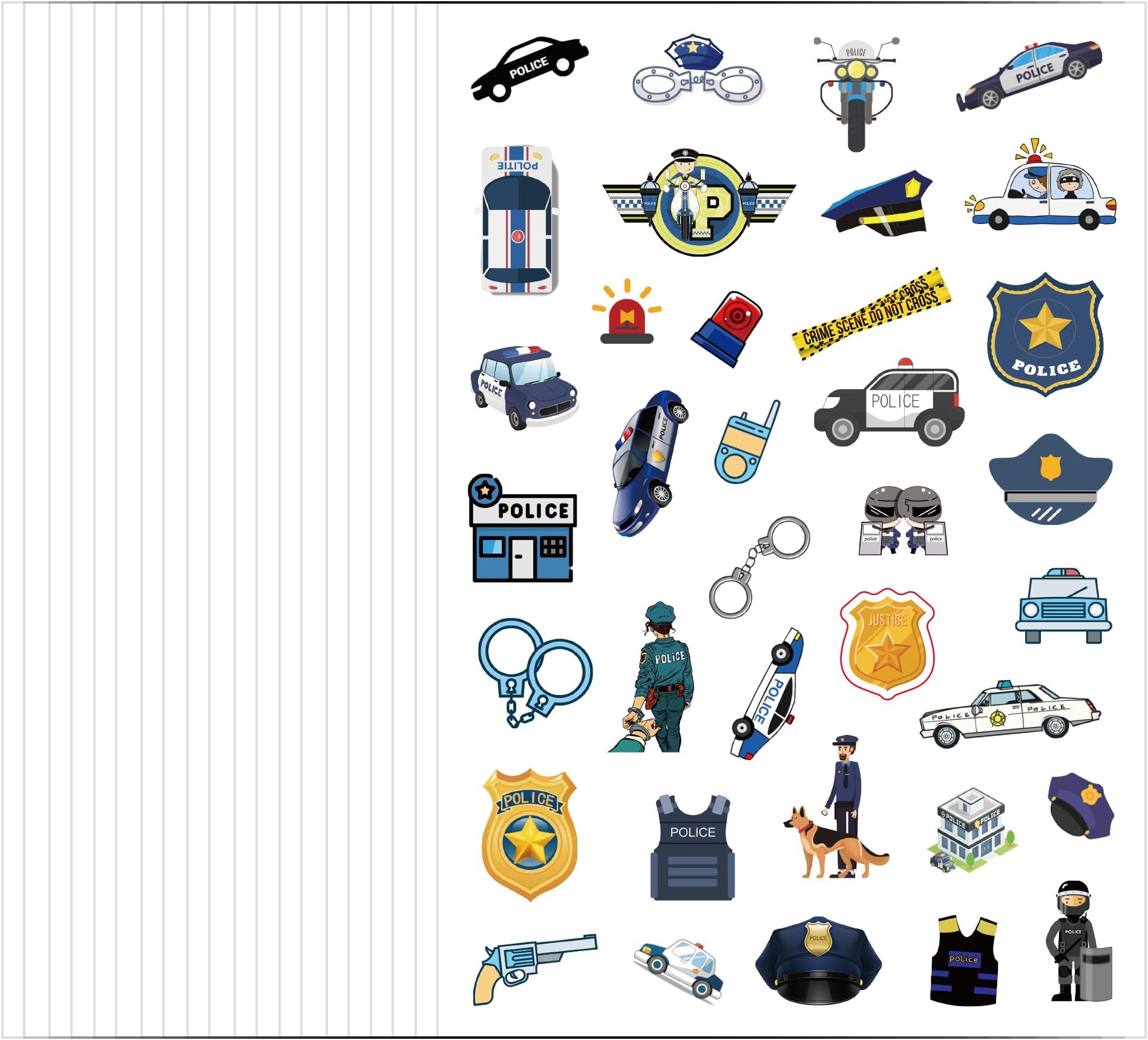 Amazon.com: CupaPlay 800+PCS Police Car Paper Stickers - Police Car ...