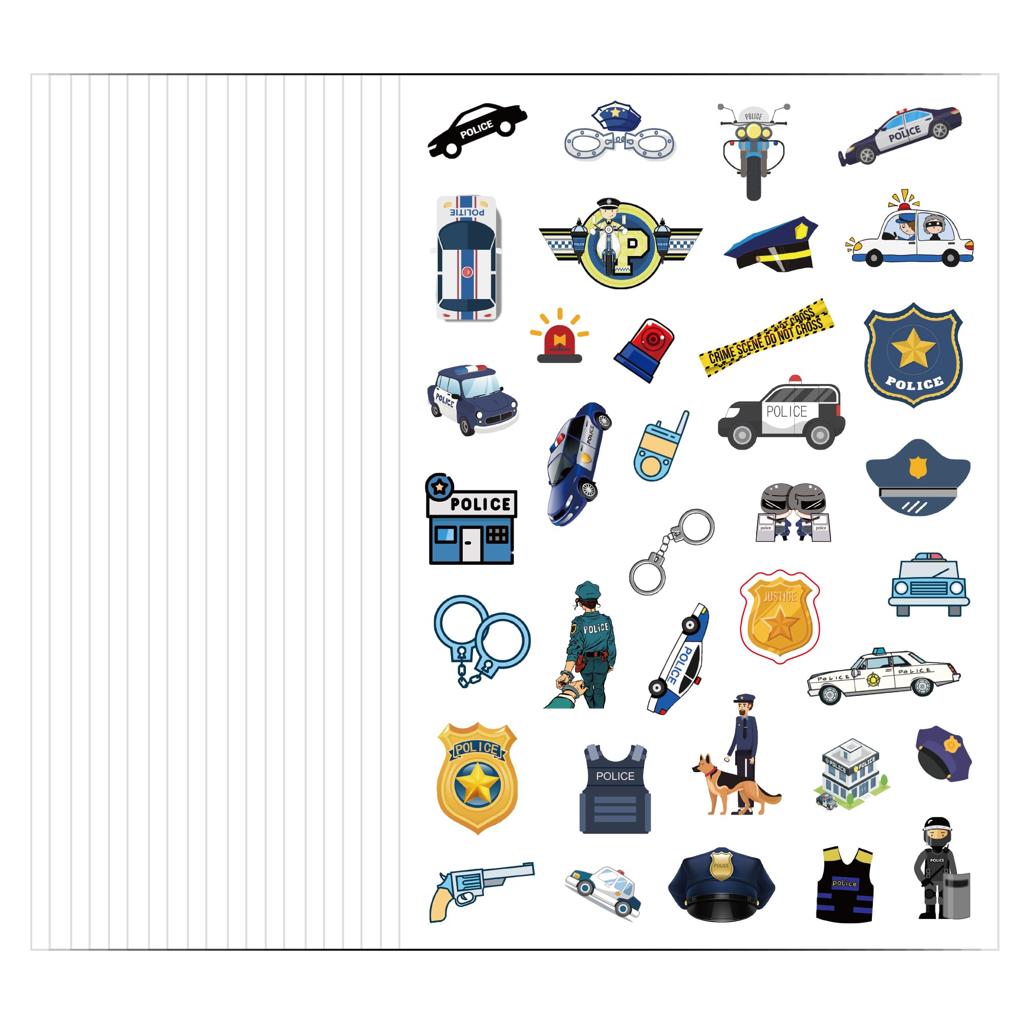 Amazon.com: CupaPlay 800+PCS Police Car Paper Stickers - Police Car ...
