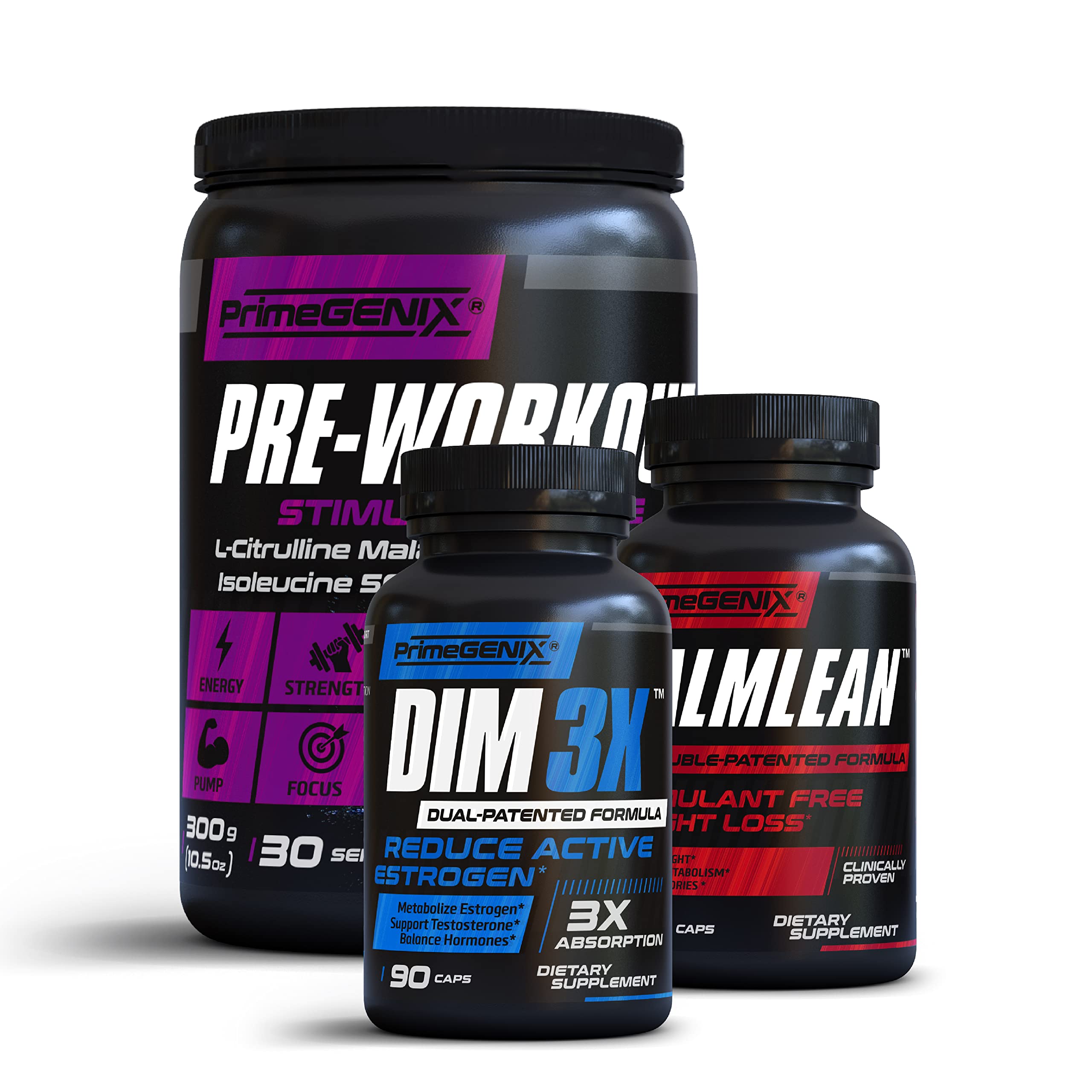 Amazon.com: PrimeGENIX Dad BOD 2 Gym BOD Stack | DIM 3X, CalmLean & Stimulant Free Pre-Workout ...