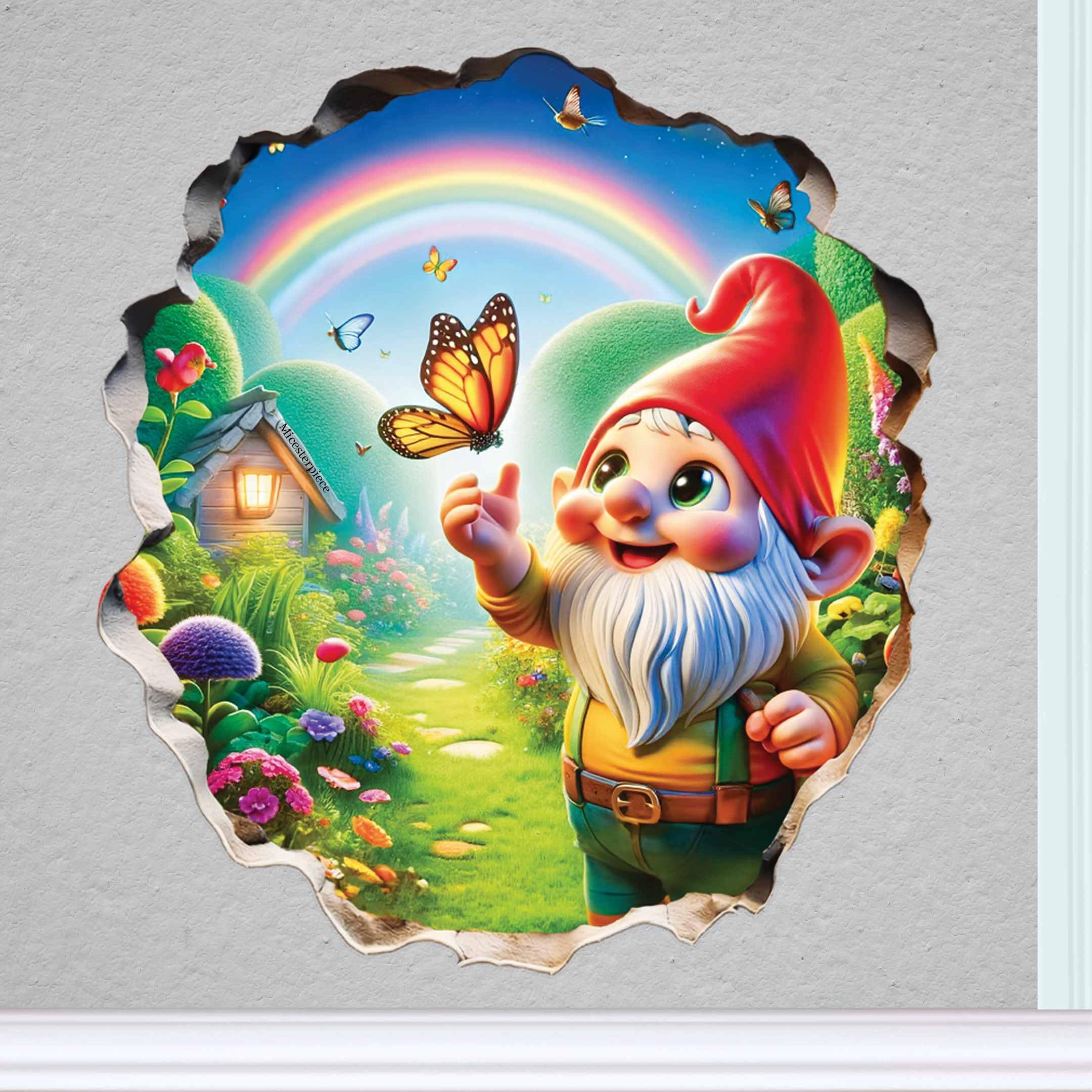 Amazon.com: 3D Garden Gnome Sticker - Movie - Mousehole Wall Sticker ...