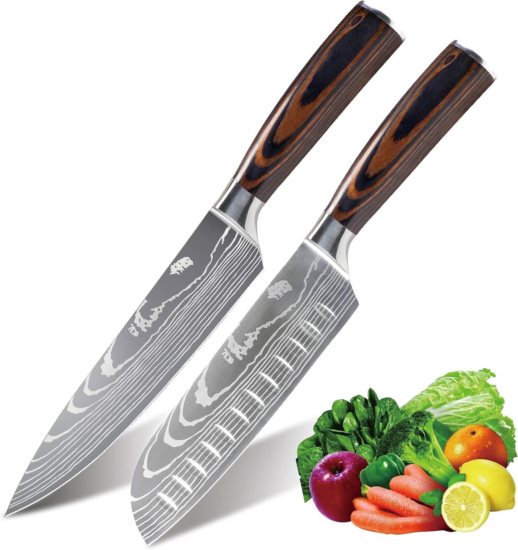 nuovva Professional Kitchen Knife – Sharp Santoku Chef Knives – 7 inch ...