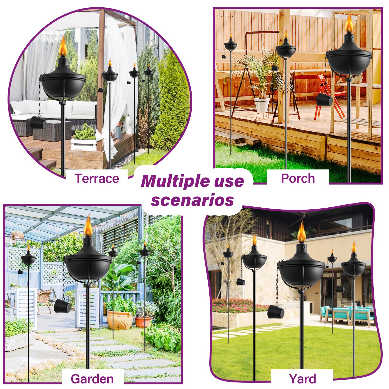 Snapklik.com : FAN-Torches 24 Oz Home Garden Torch Set Of 2, Outdoor ...