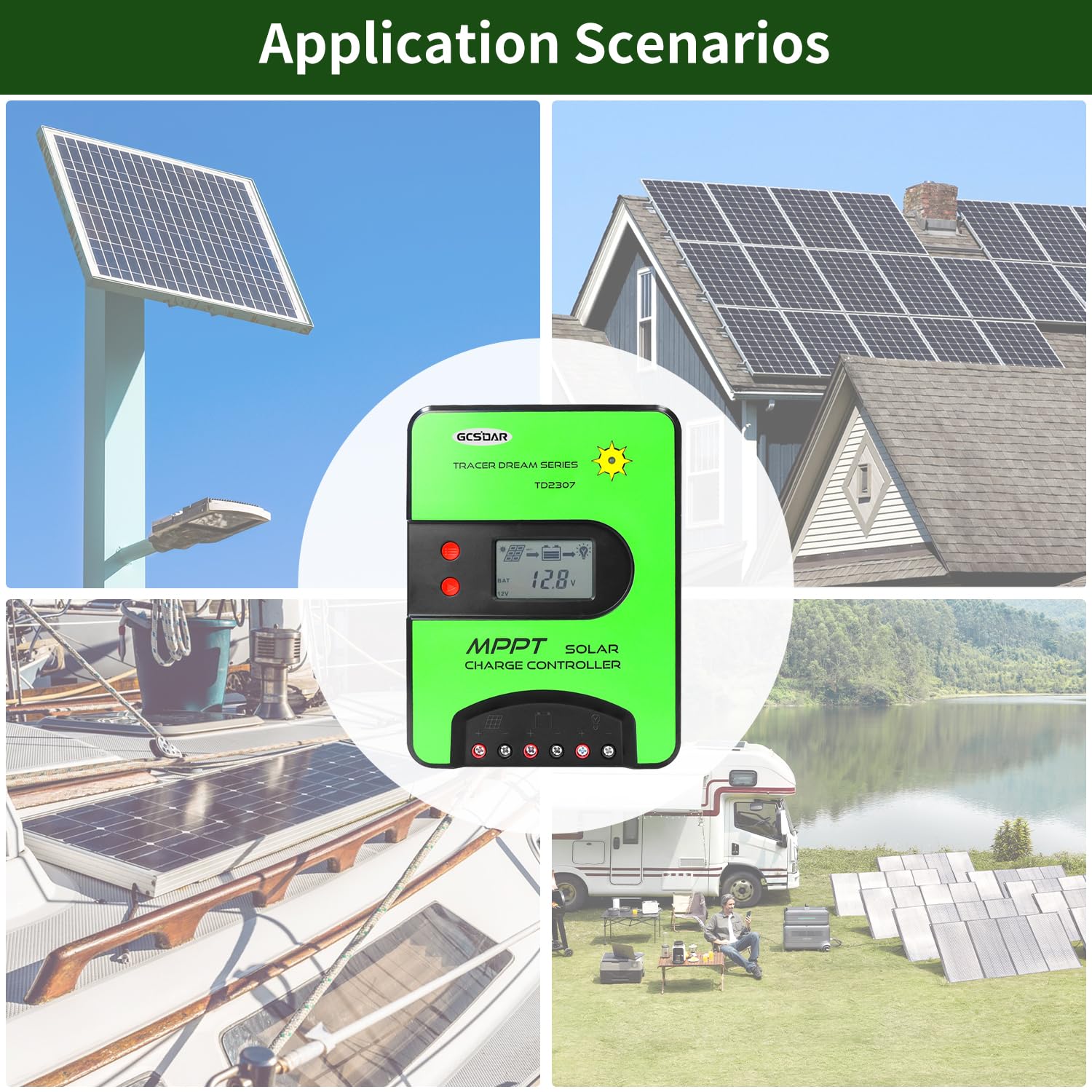 Solar Charge Controller Automatic PV Charging Controller MPPT 12V 24V