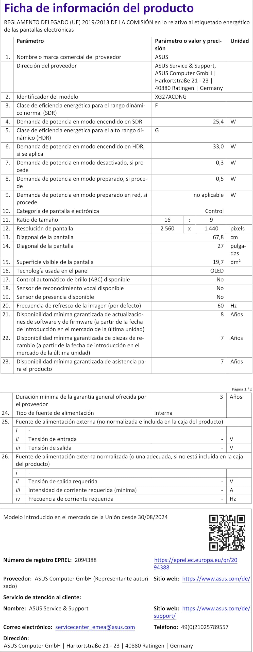 Alienware AW2725DF 27" QHD (2560x1440) Monitor Gaming, 360Hz, QD OLED ...