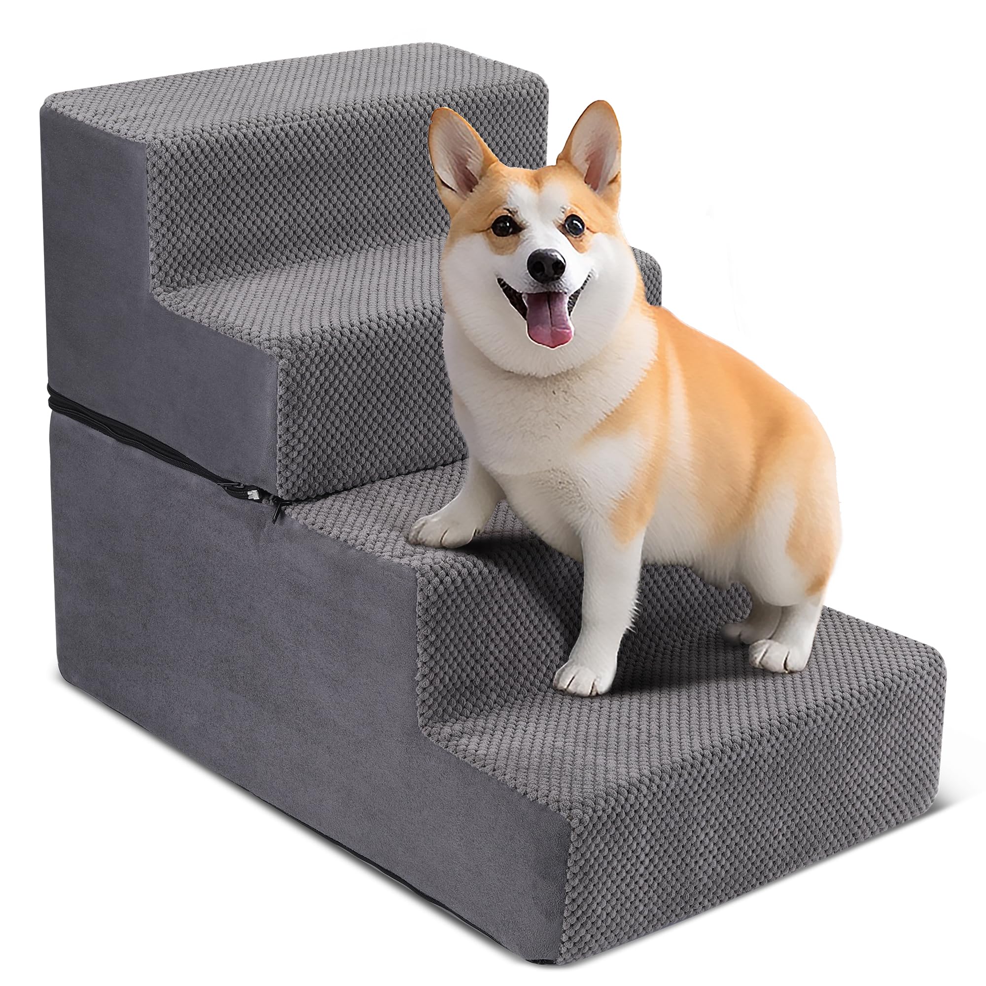 Dog Stairs for Small Dogs, Dog Steps for High Beds and Couch, 4-Step ...