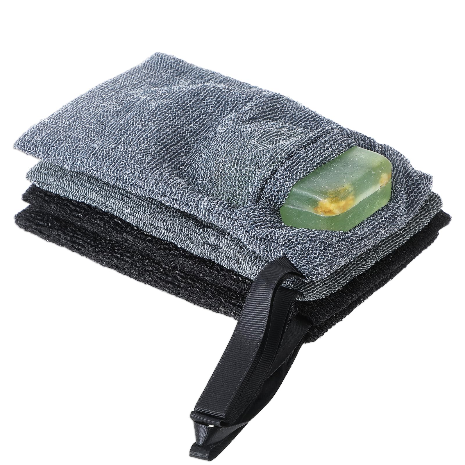 Amazon.com: 4 Pcs Soap Bag, Soap Scrubber Pouch, Double Layer Thicken ...
