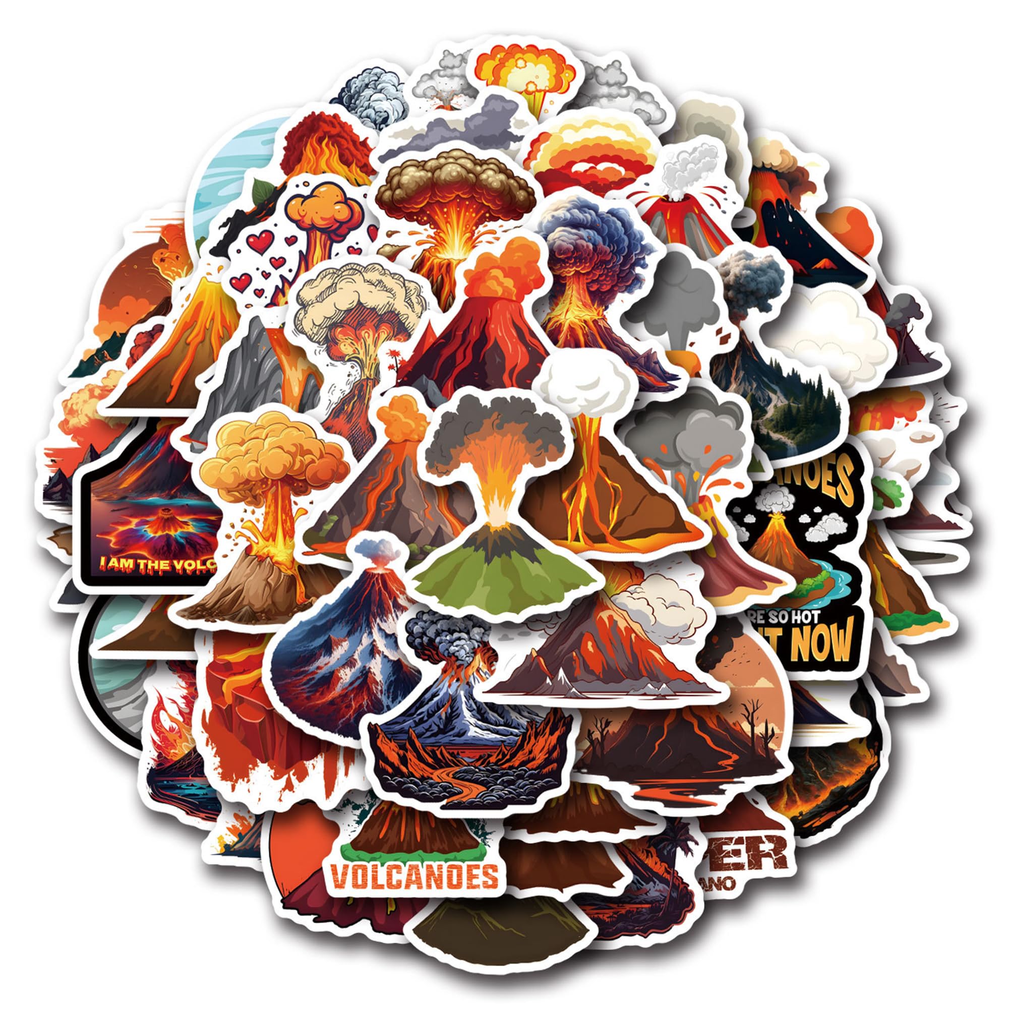 Amazon.com: Volcano Stickers, 50PCs, Volcanic Eruption Stickers ...