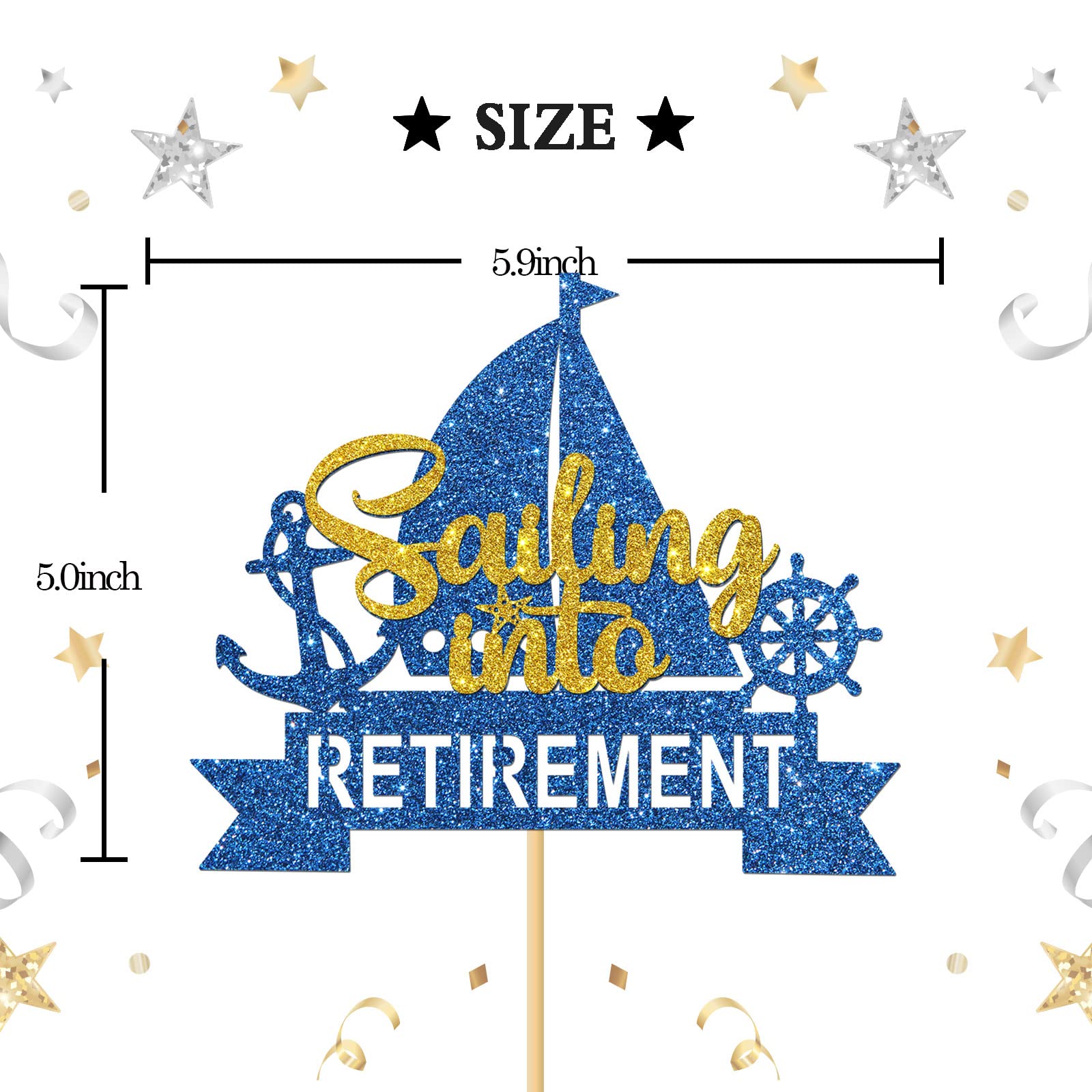 Snapklik.com : Sailing Into Retirement Cake Topper - Nautical ...
