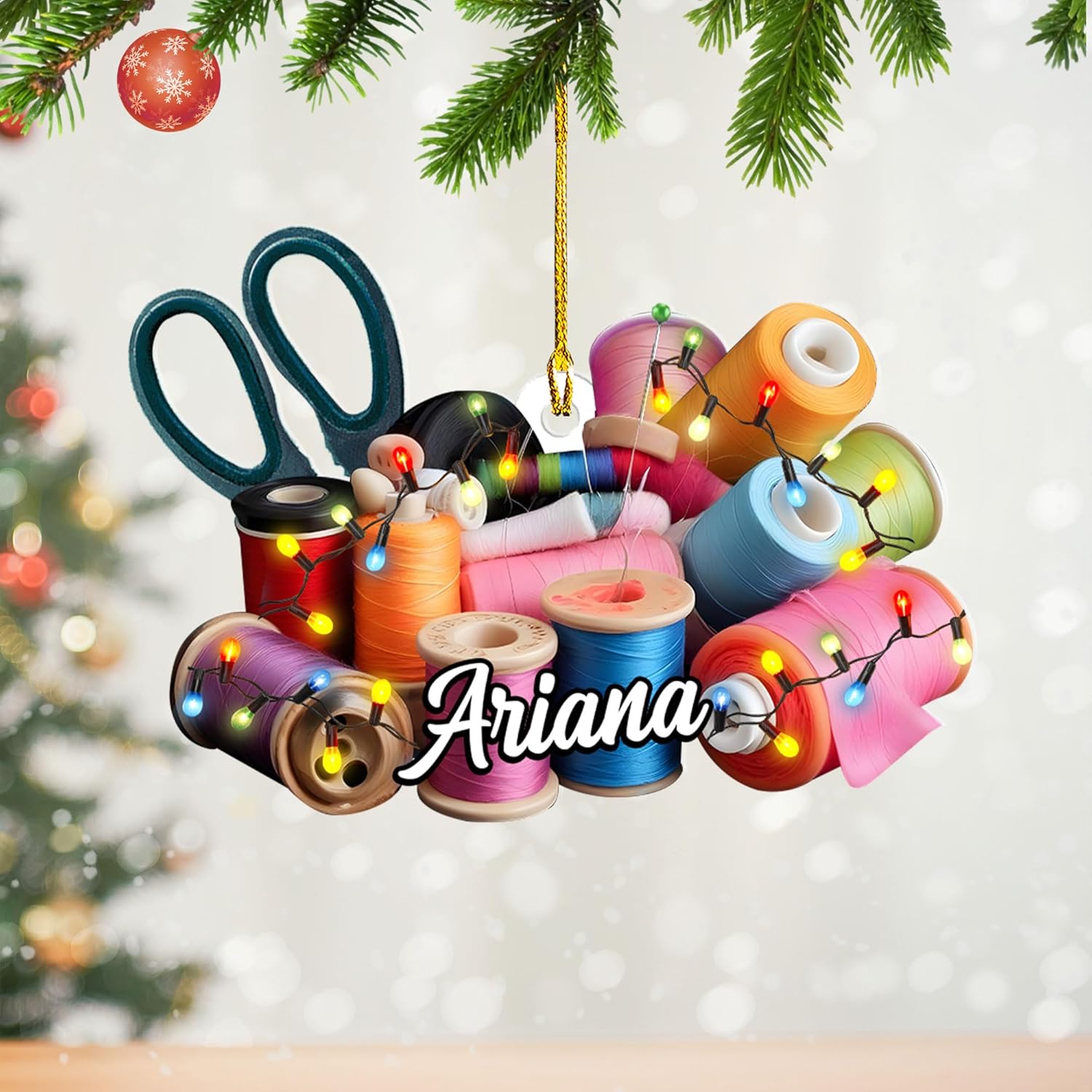 Amazon.com: Personalized Sewing Box Christmas Ornament, Custom Sewing ...