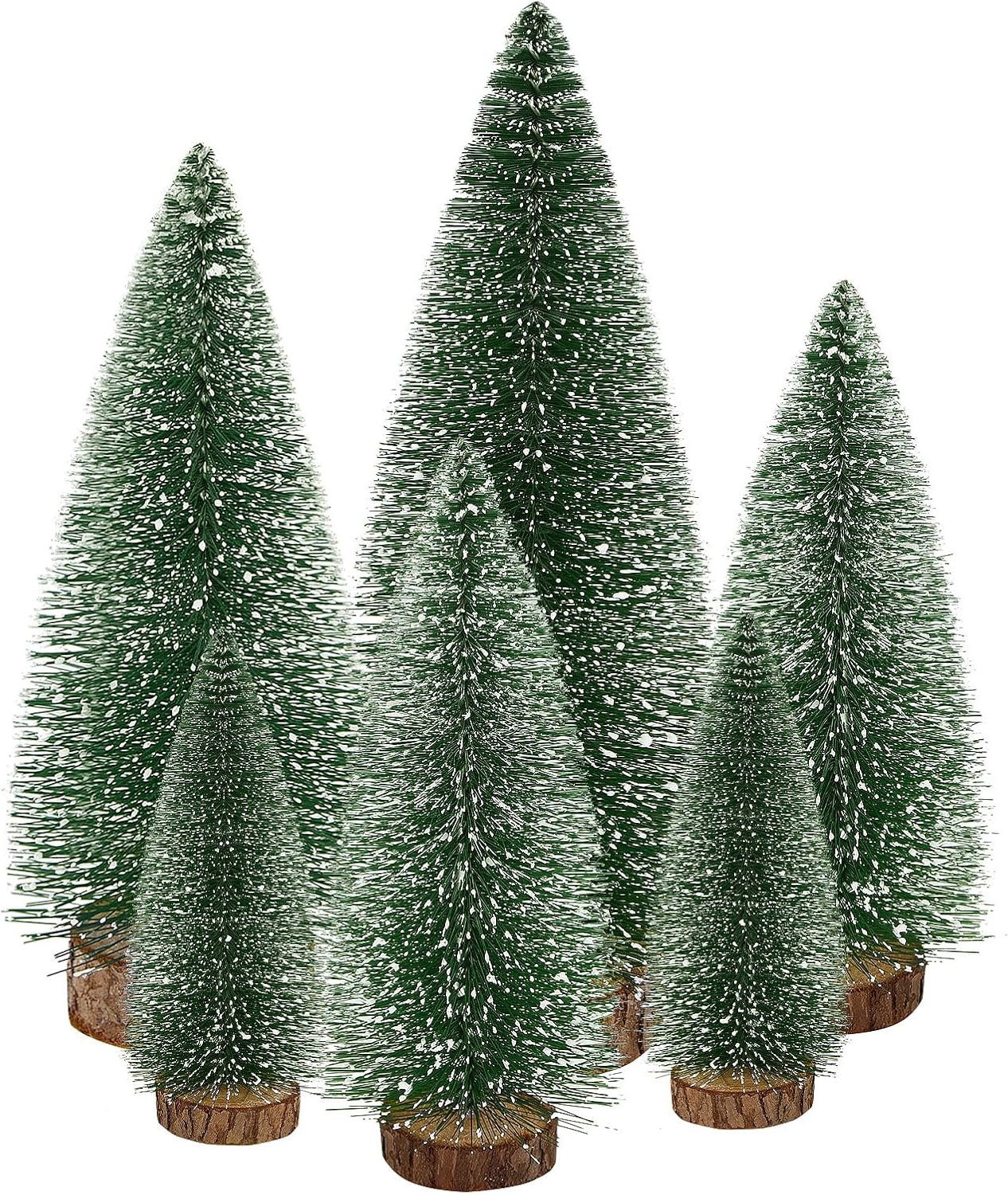 Fuyuleyo 6Pcs Mini Christmas Tree Bottle Brush Trees, Miniature Snow ...