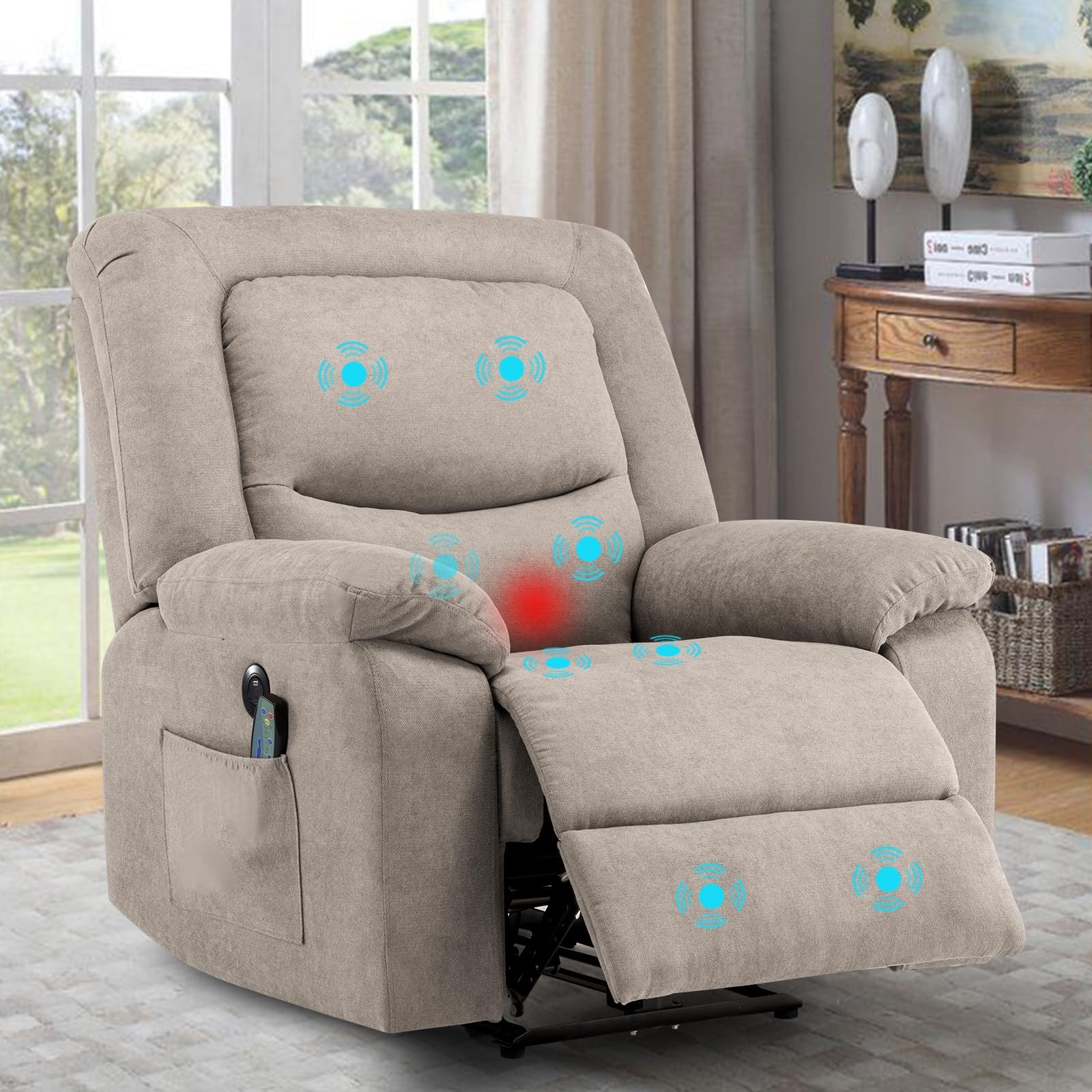 Amazon.com: MCombo Wall-Hugger High Leg Power Recliner Chair with ...