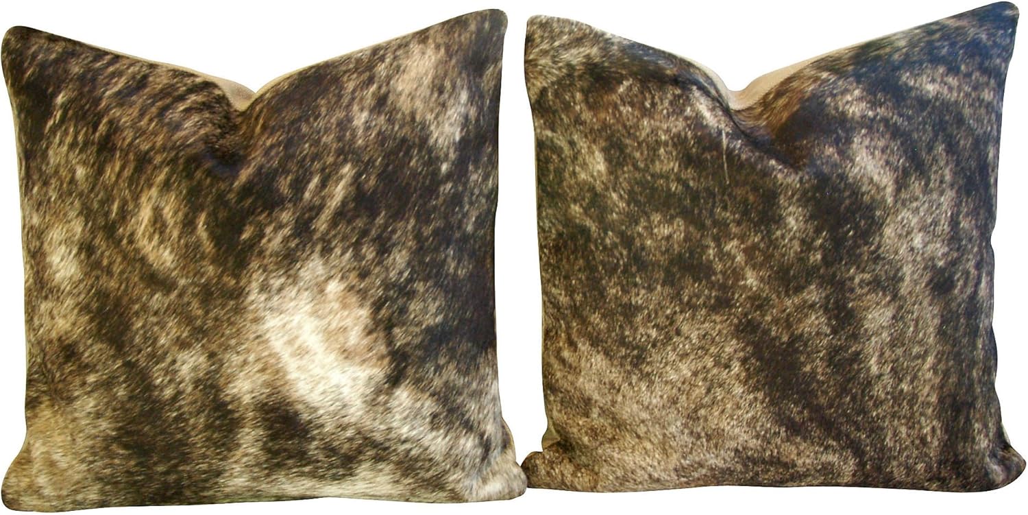 Amazon.com: Vintage Tri-Color Brindle Cowhide Pillows, S/2 : Everything Else