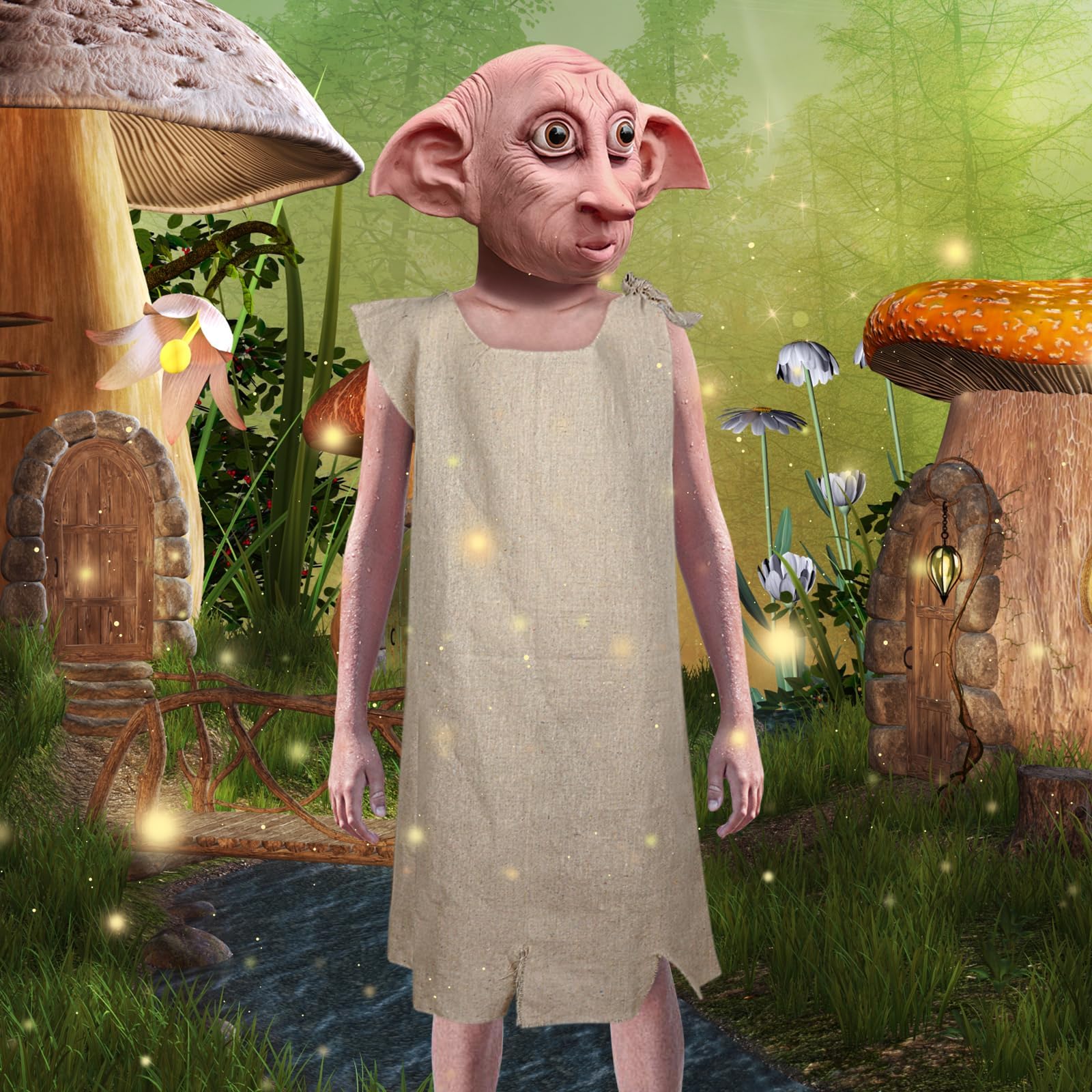 Applysu Dobby Costume Kids Dobby Mask Elf Ears Full Head Latex Mask ...