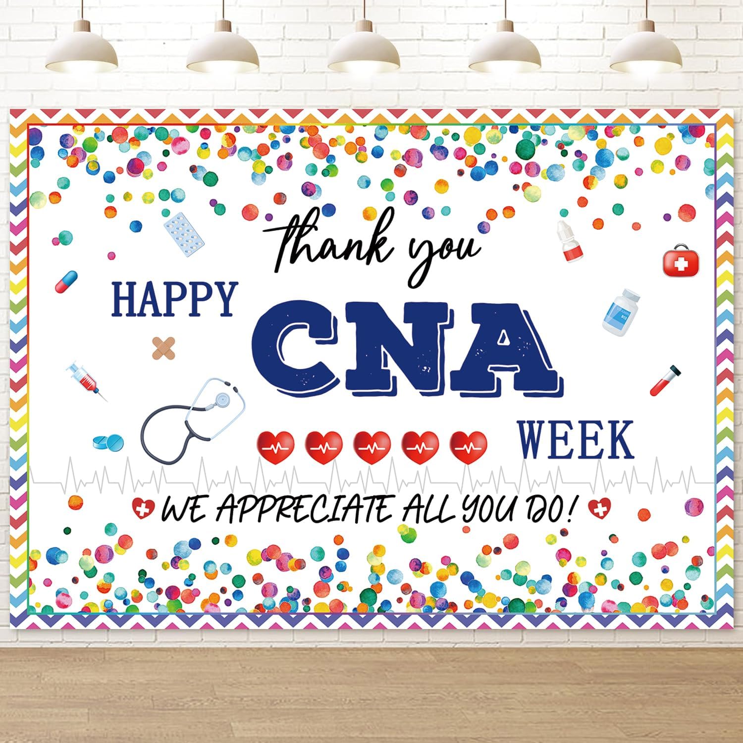 Amazon.com : Happy CNA Week Backdrop 8x6FT We Appreciate You Nursing ...