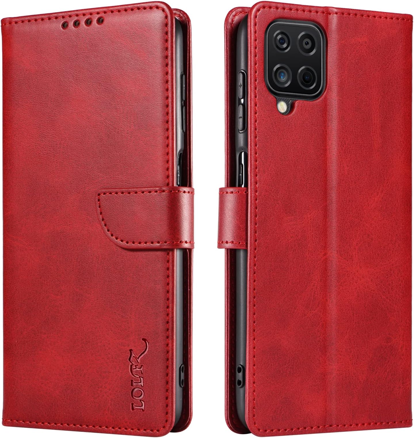 LOLFZ Wallet Case for Samsung Galaxy A12 5G, Vintage Leather Book Case ...