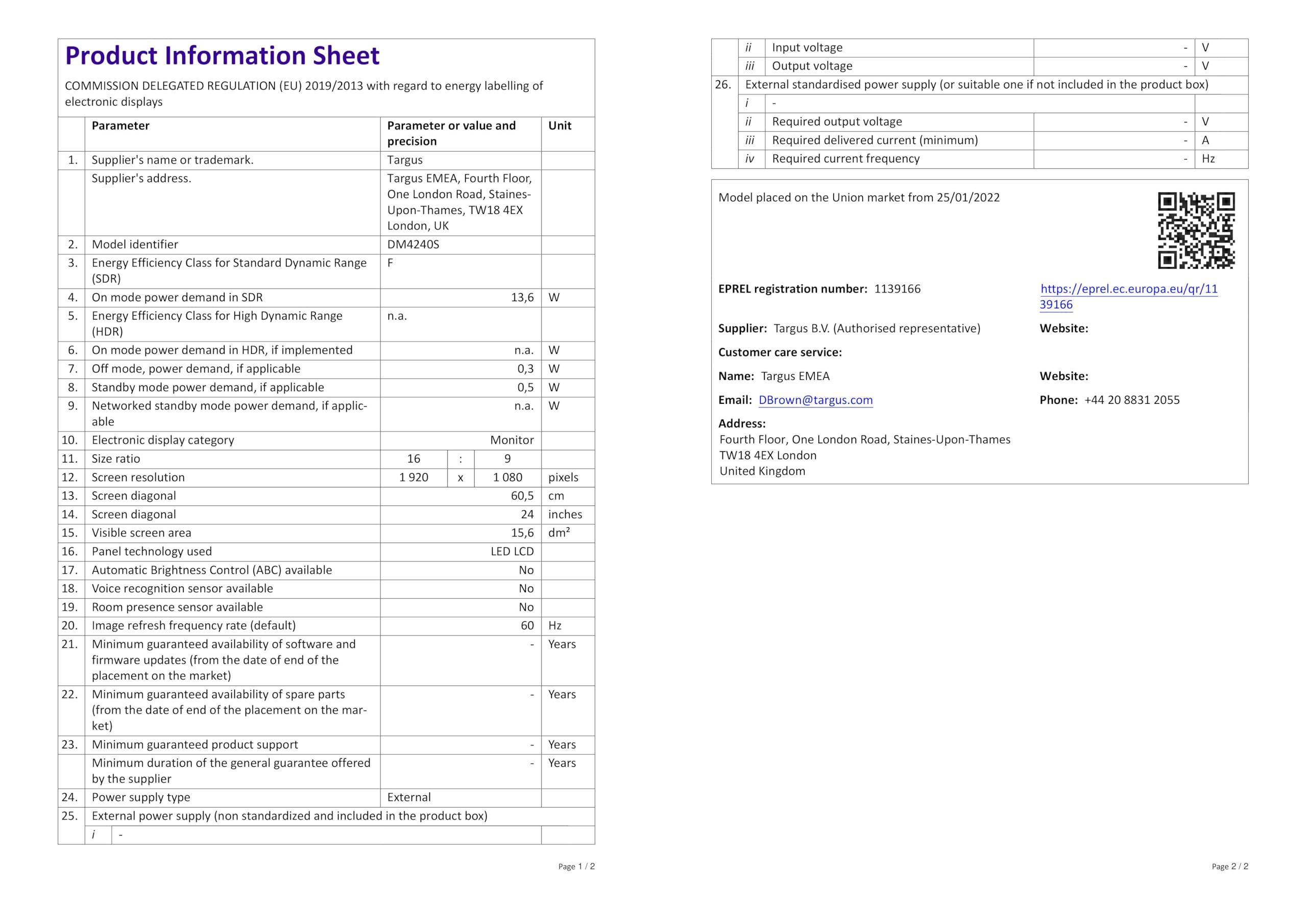 Targus Dual 24 inch Monitors w/Built-In USB-C Computer Docking Station ...
