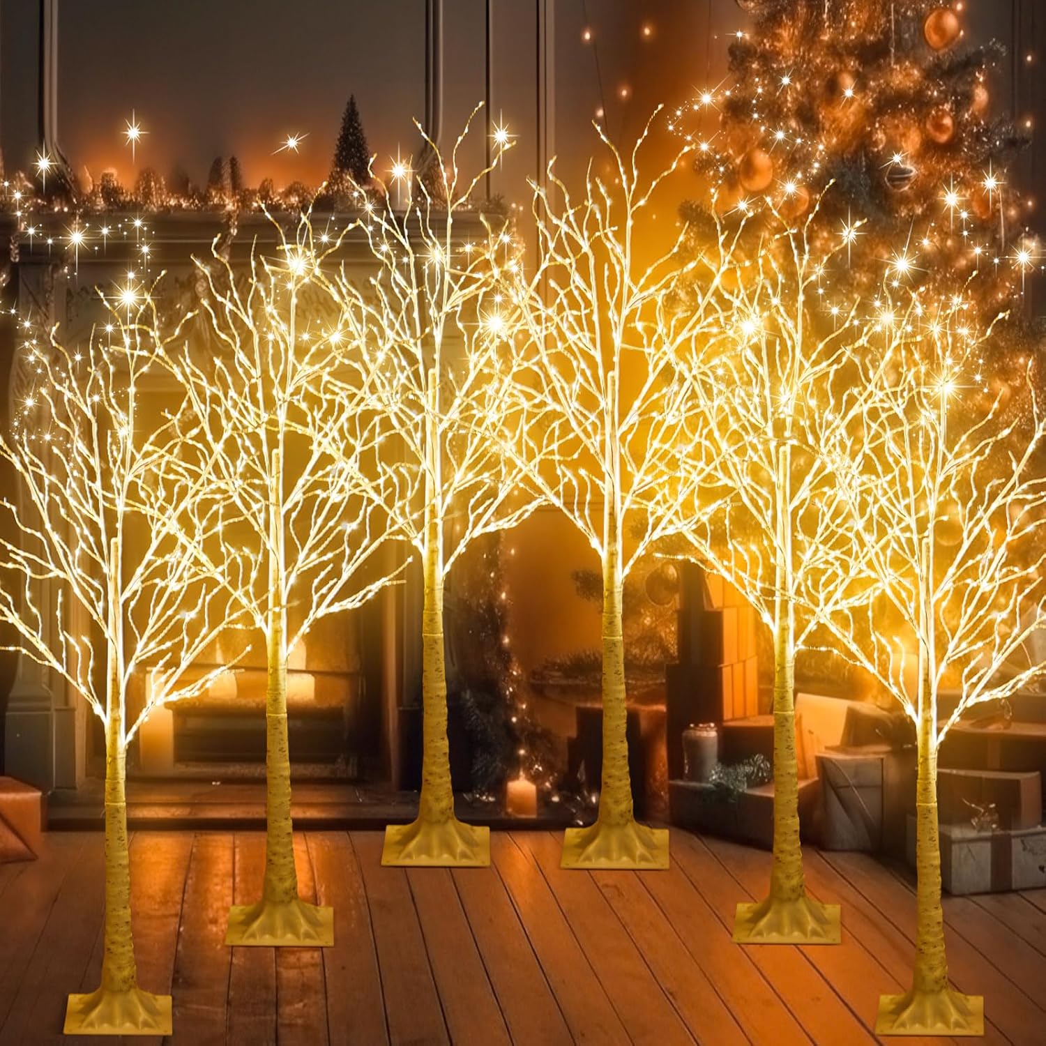 Amazon.com : Aurelema 6 Pcs Lighted Birch Tree 8 Modes Christmas ...