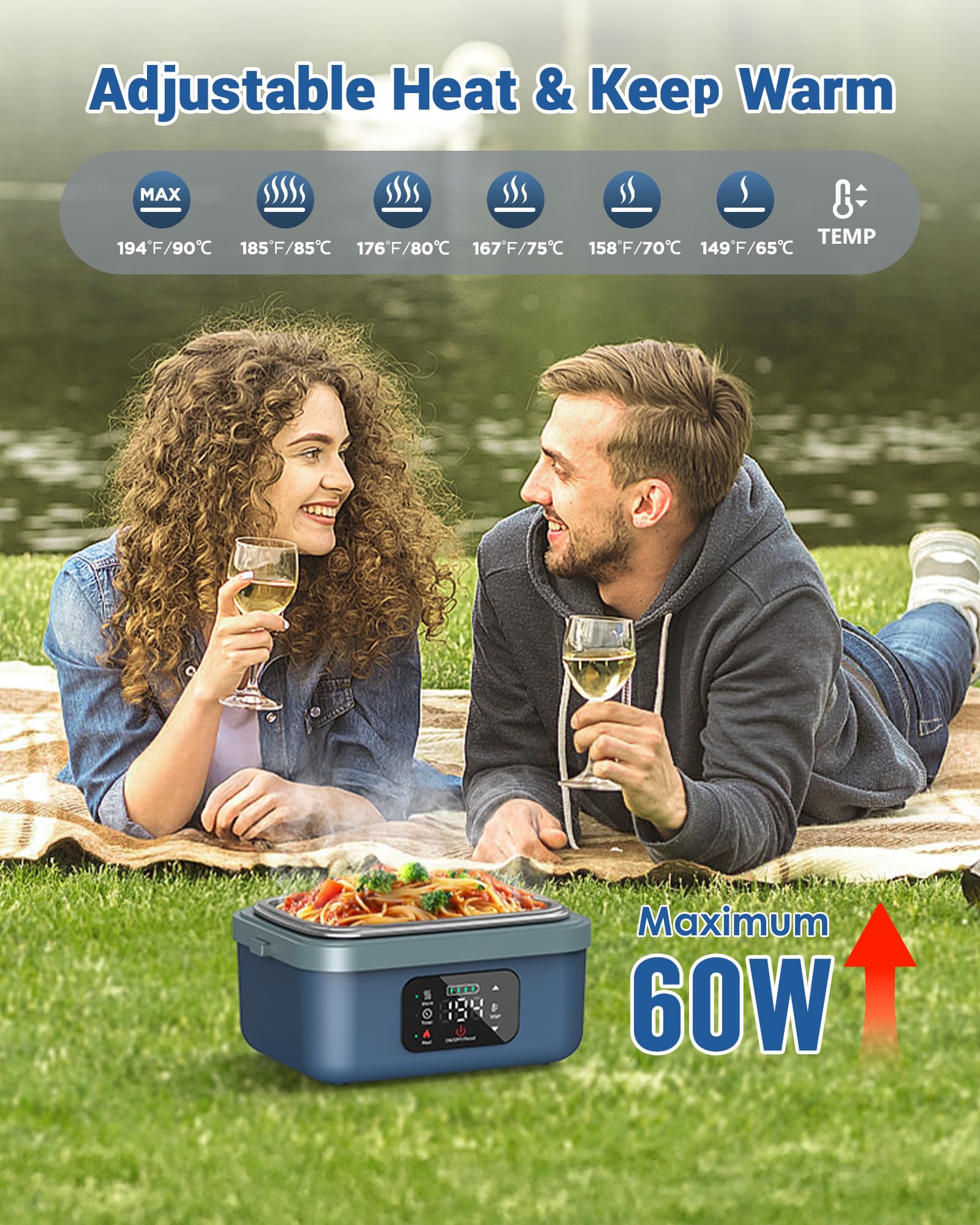 Snapklik.com : VASG Heated Lunch Box For Adults, 16000mAh Cordless ...