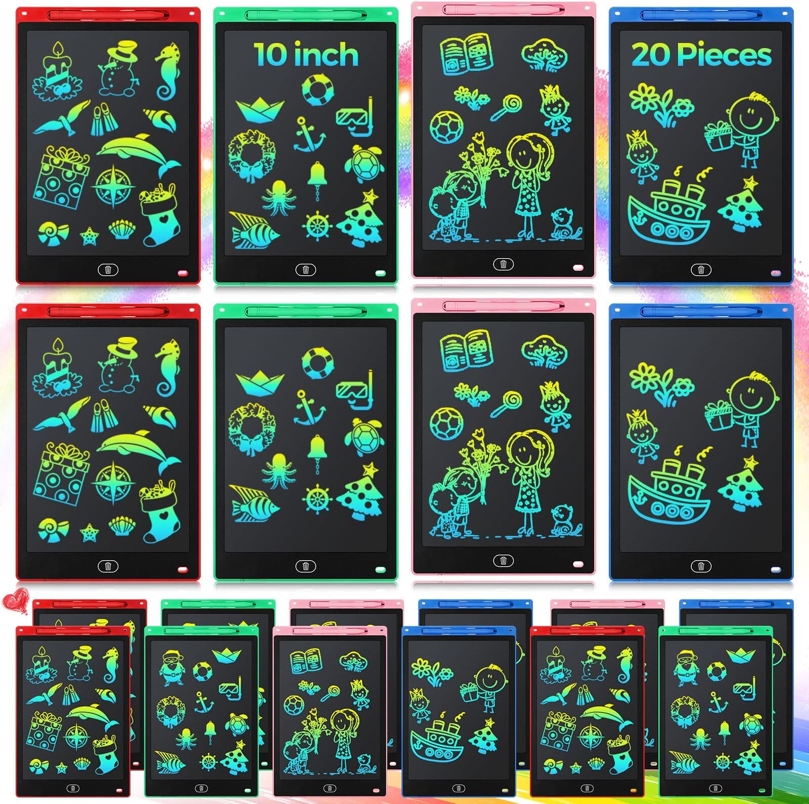 Amazon.com: 20 Pcs LCD Writing Tablet for Kids 10 Inch Electronic ...