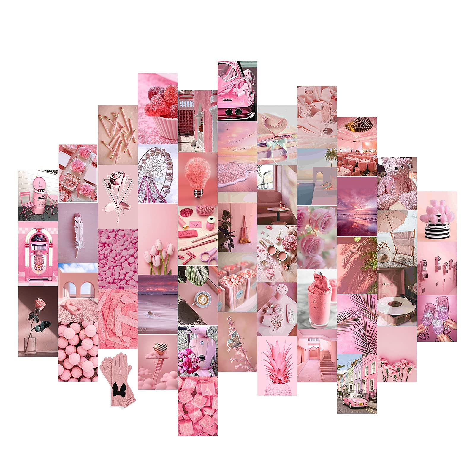Buy Wall Collage Kit,Pink Collage Kit for Wall Aesthetic,50PCS Wall ...