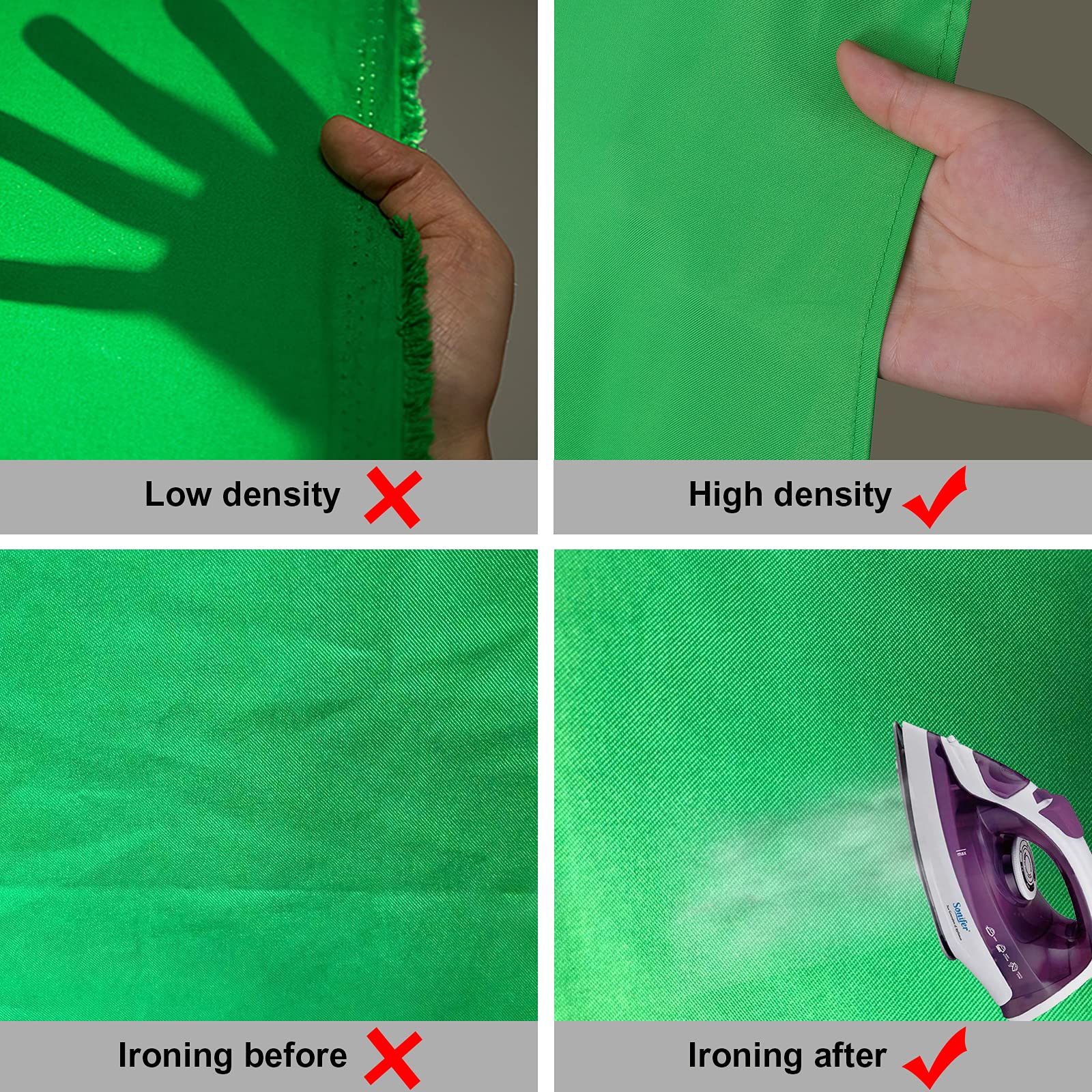 Buy 10 X 7 FT Green Screen Backdrop for Photography, Chromakey Virtual ...