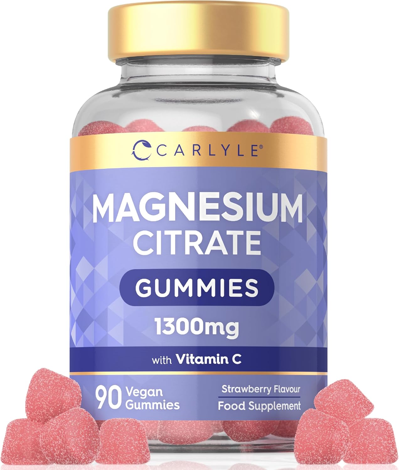 Magnesium Gummies 1300mg with Vitamin C | Magnesium Citrate | 90 Vegan ...