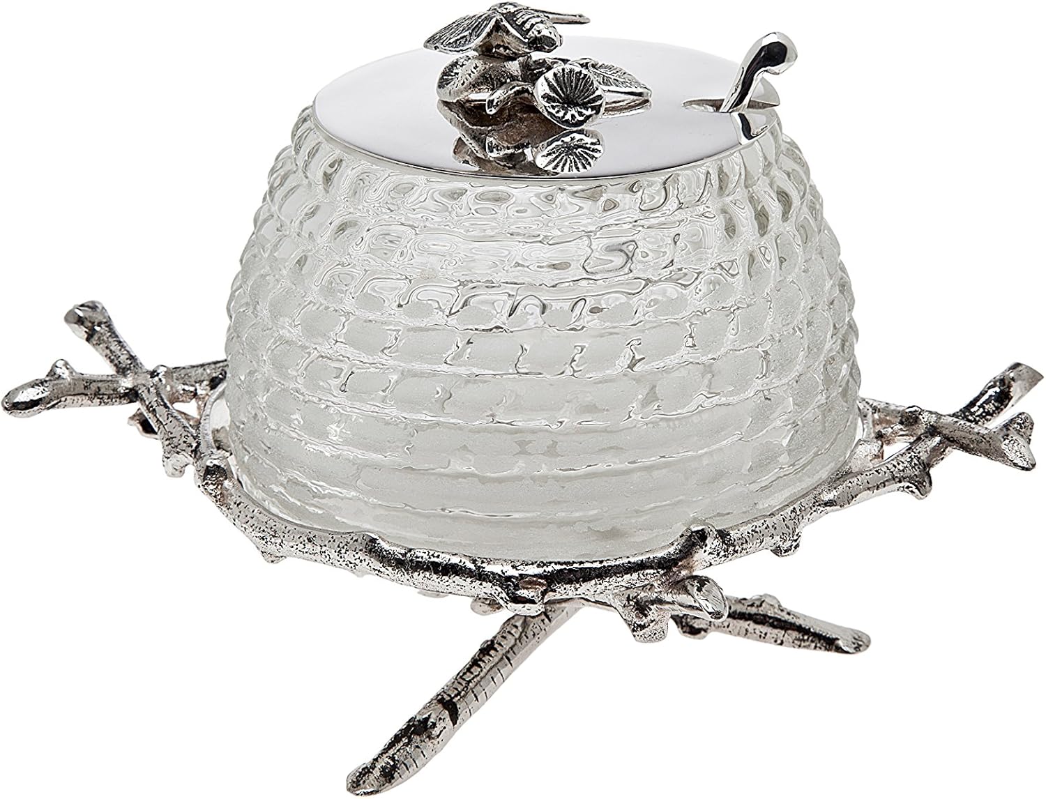 Amazon.com: Godinger Beehive Honey Dish W/ Spoon, Silver, 6.50x4.25x4 ...