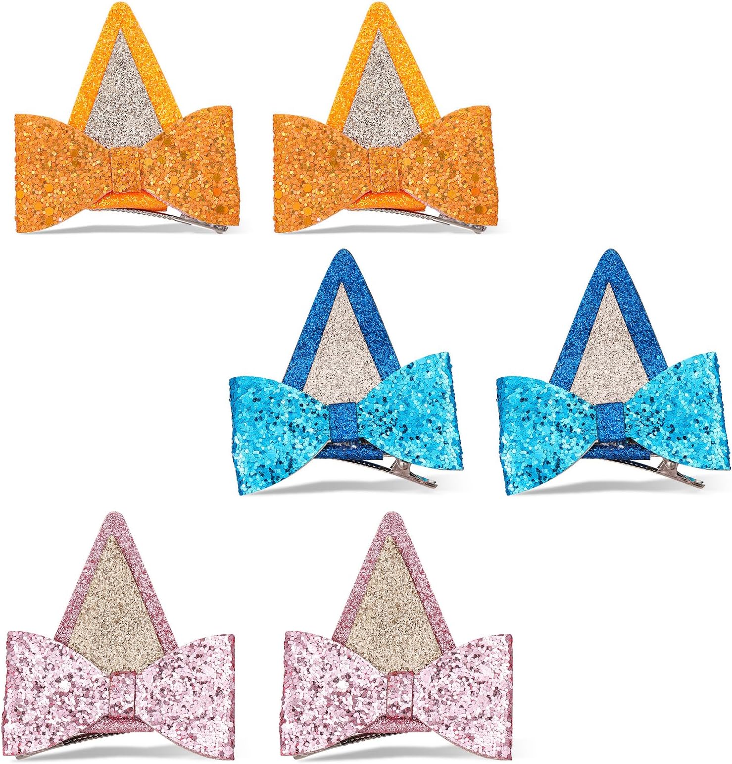Amazon.com : Lusofie 1 Pair Blue Ears Hair Clip, Glitter Blue Ears for ...