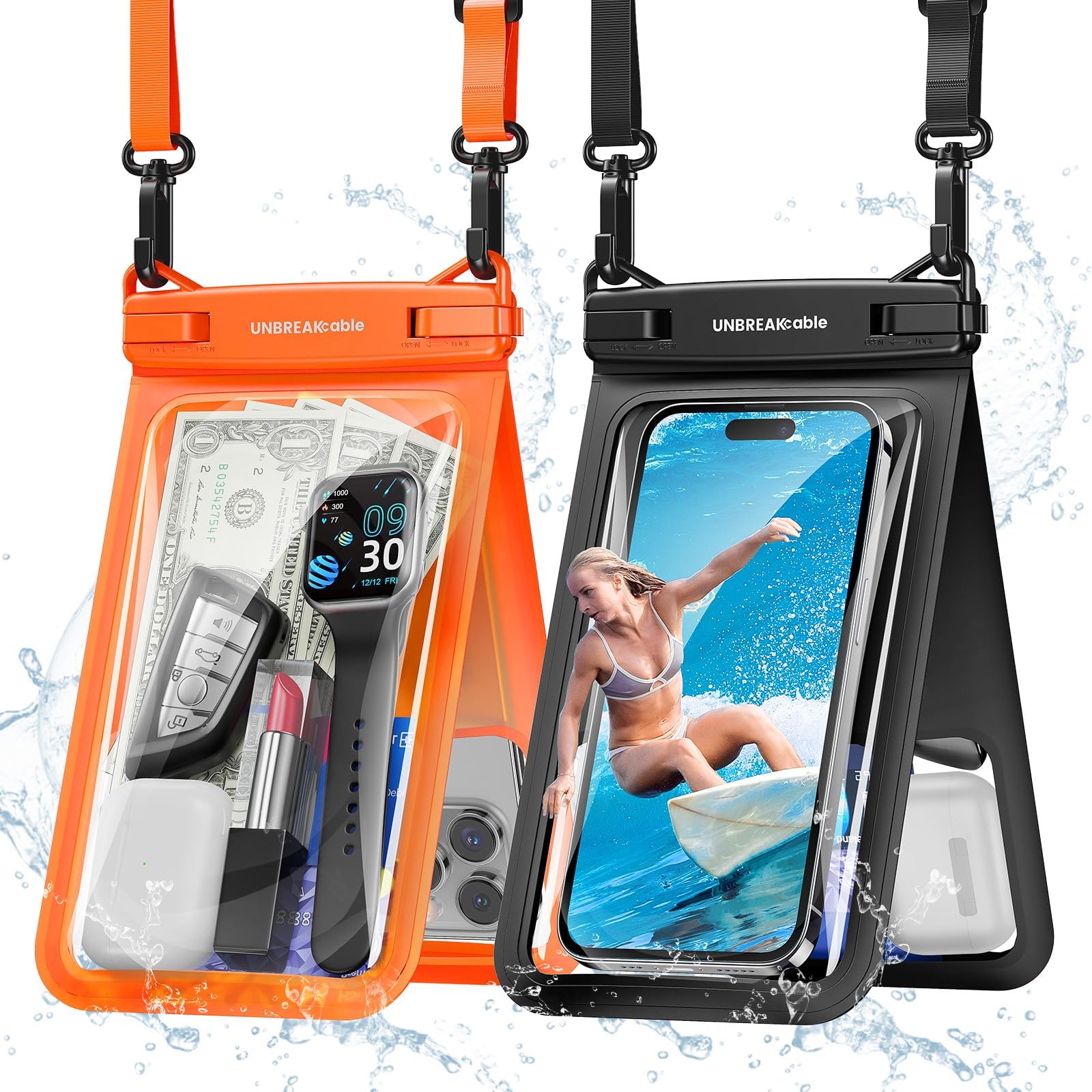 Amazon.com: UNBREAKcable Waterproof Phone Pouch, Double Capacity IPX8 ...