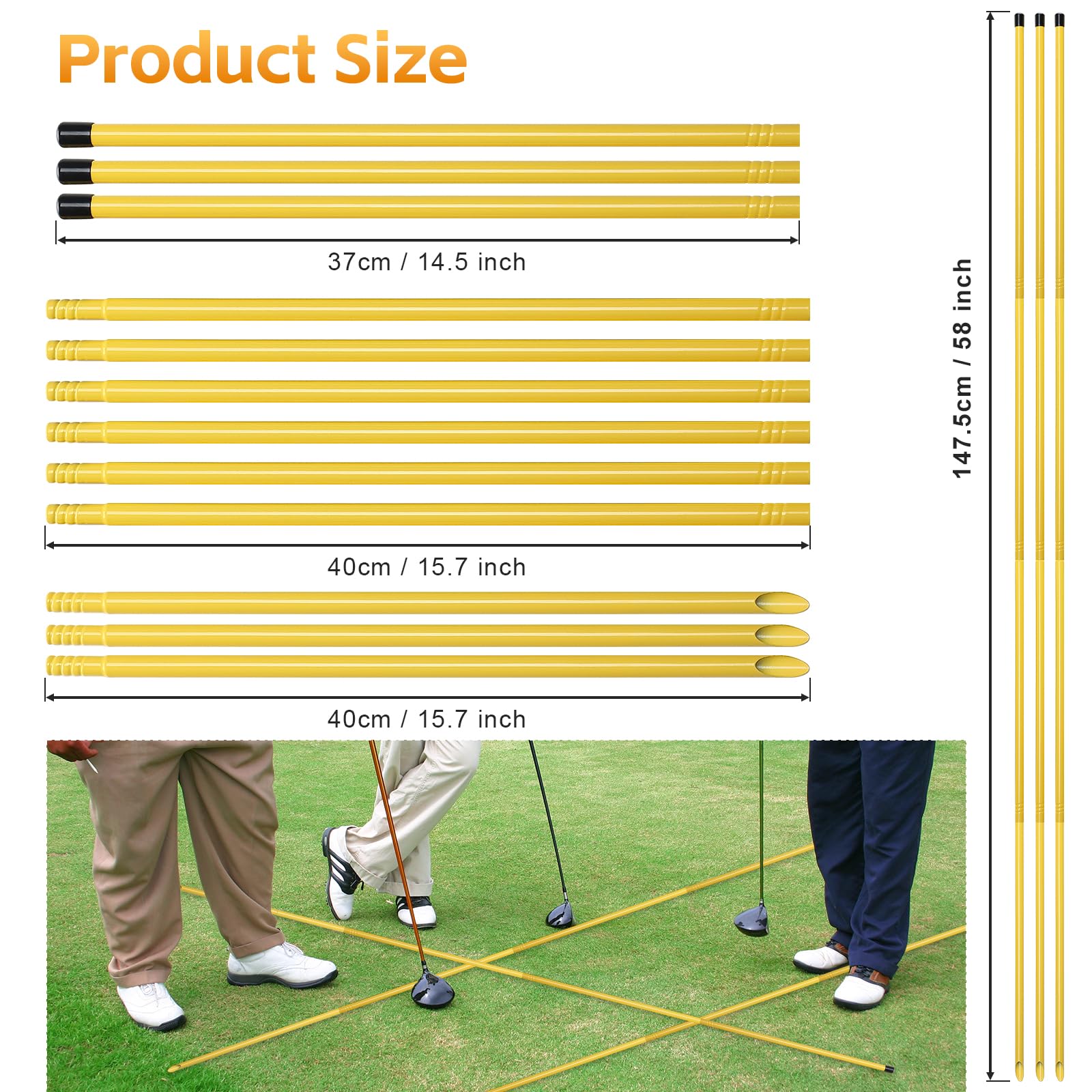 Snapklik.com : Golf Alignment Sticks, 3 Pack 58”Golf Sticks Alignment ...