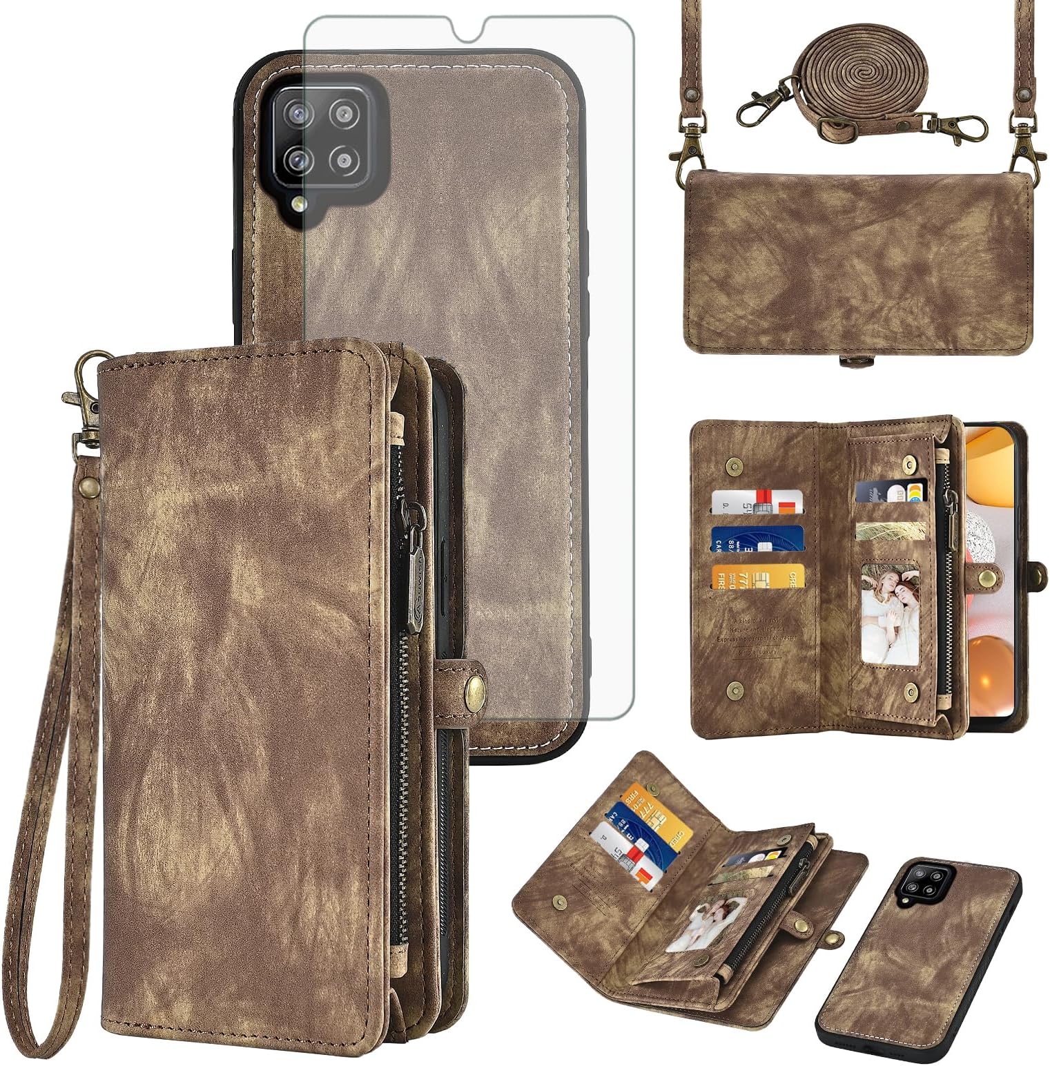 Amazon.com: Asuwish Phone Case for Samsung Galaxy A42 5G Zipper Wallet ...