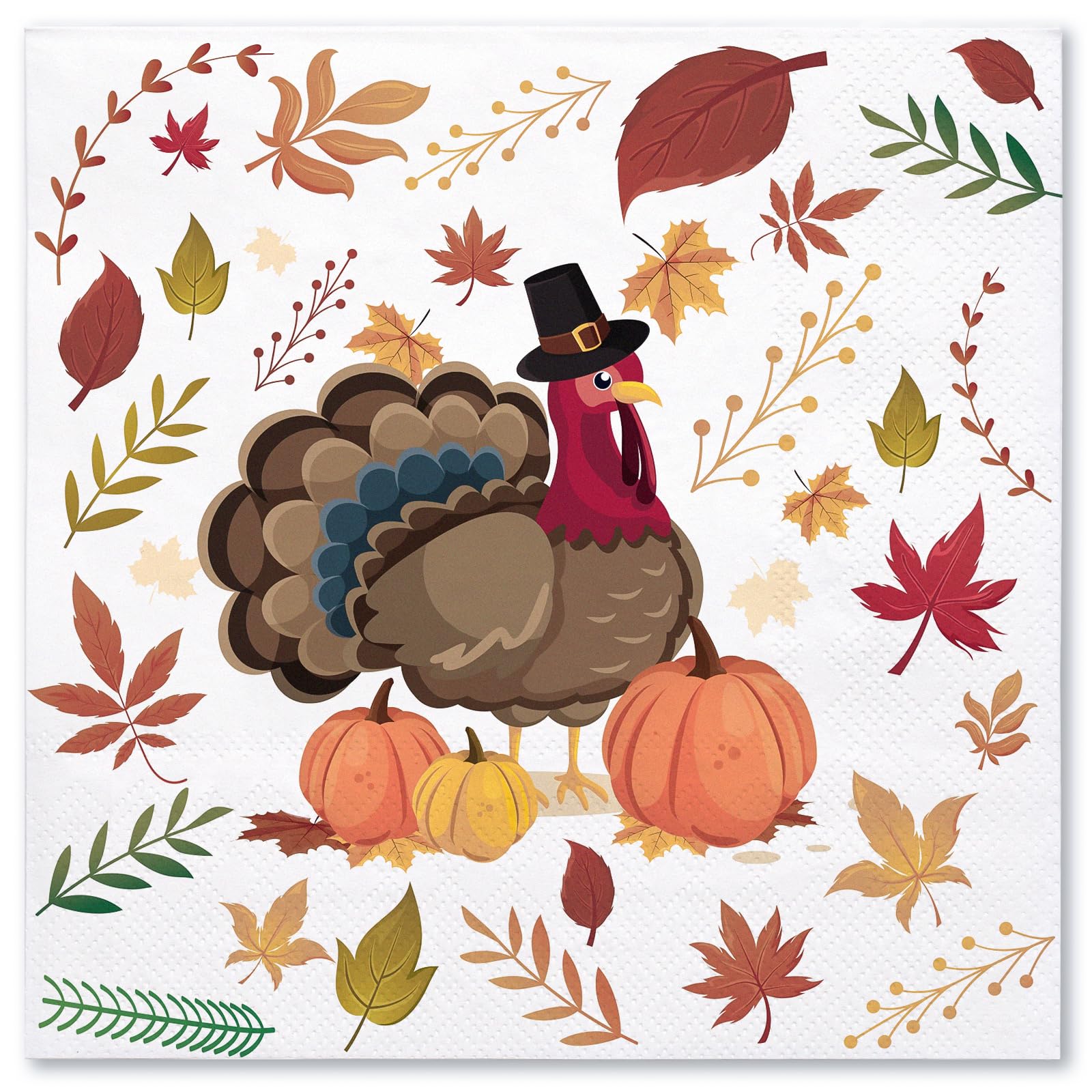 Amazon.com: WRAPAHOLIC 50Pcs Turkey Thanksgiving Napkins - 3-Ply ...