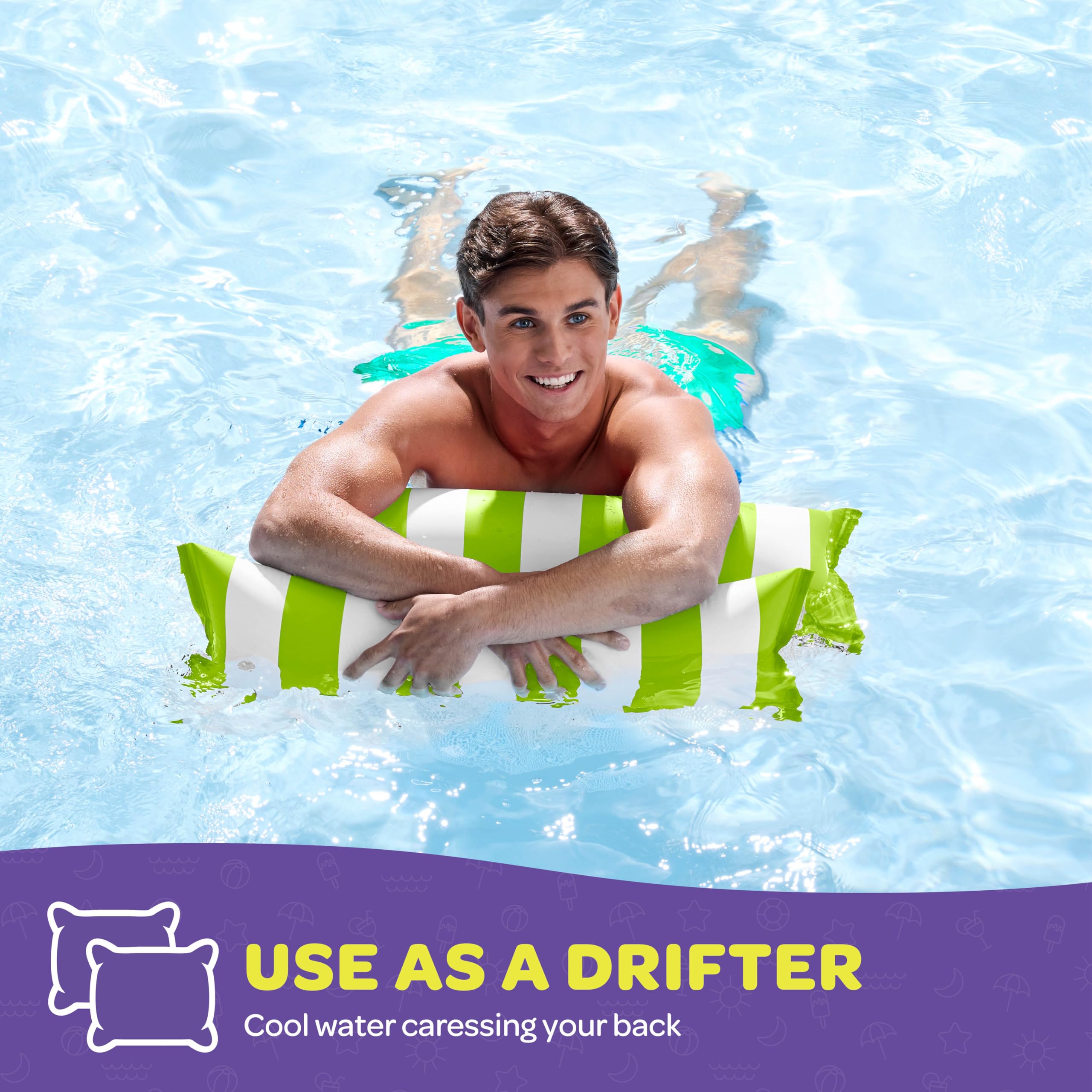 Snapklik.com : Pool Floats For Adults 2 Pack Multi-Purpose Hammock Pool ...