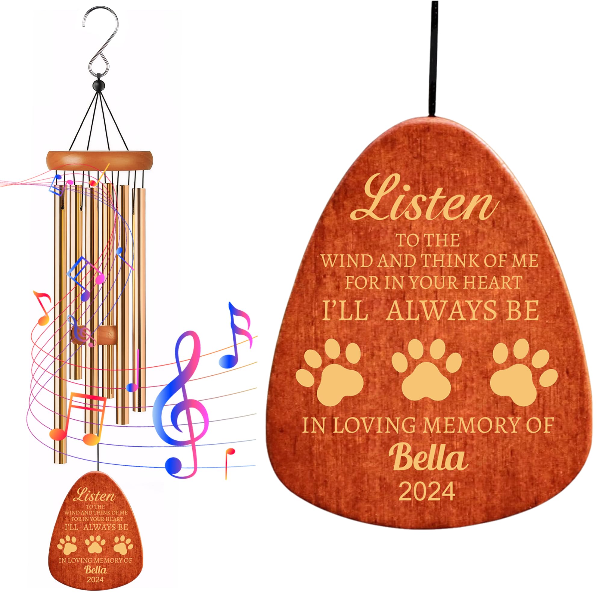 Amazon.com : Wind Chimes for Loss of Pet Dog,Personalized Pet Dog ...