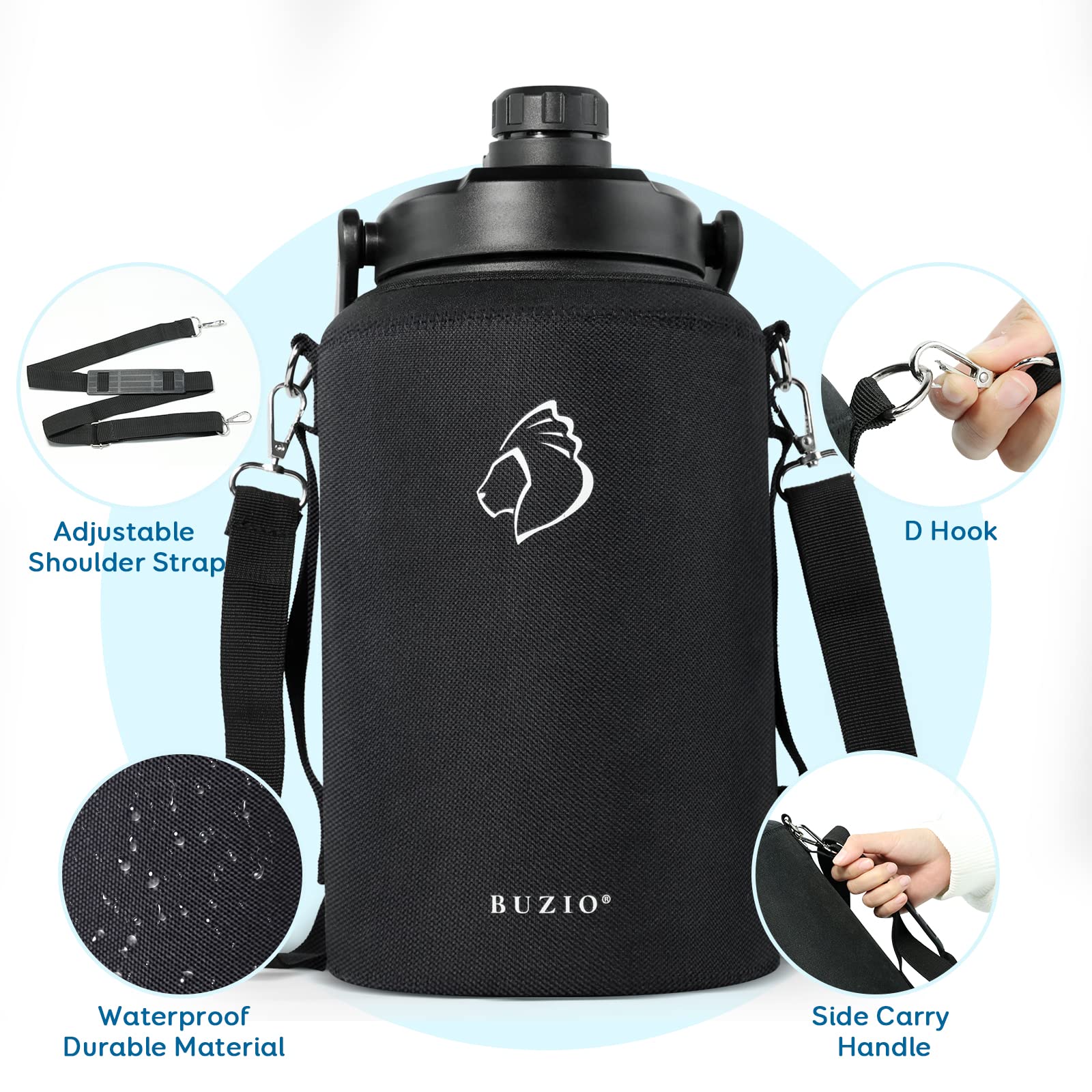 Snapklik.com : BUZIO Water Bottle Holder Carrying Pouch For 128 Oz ...