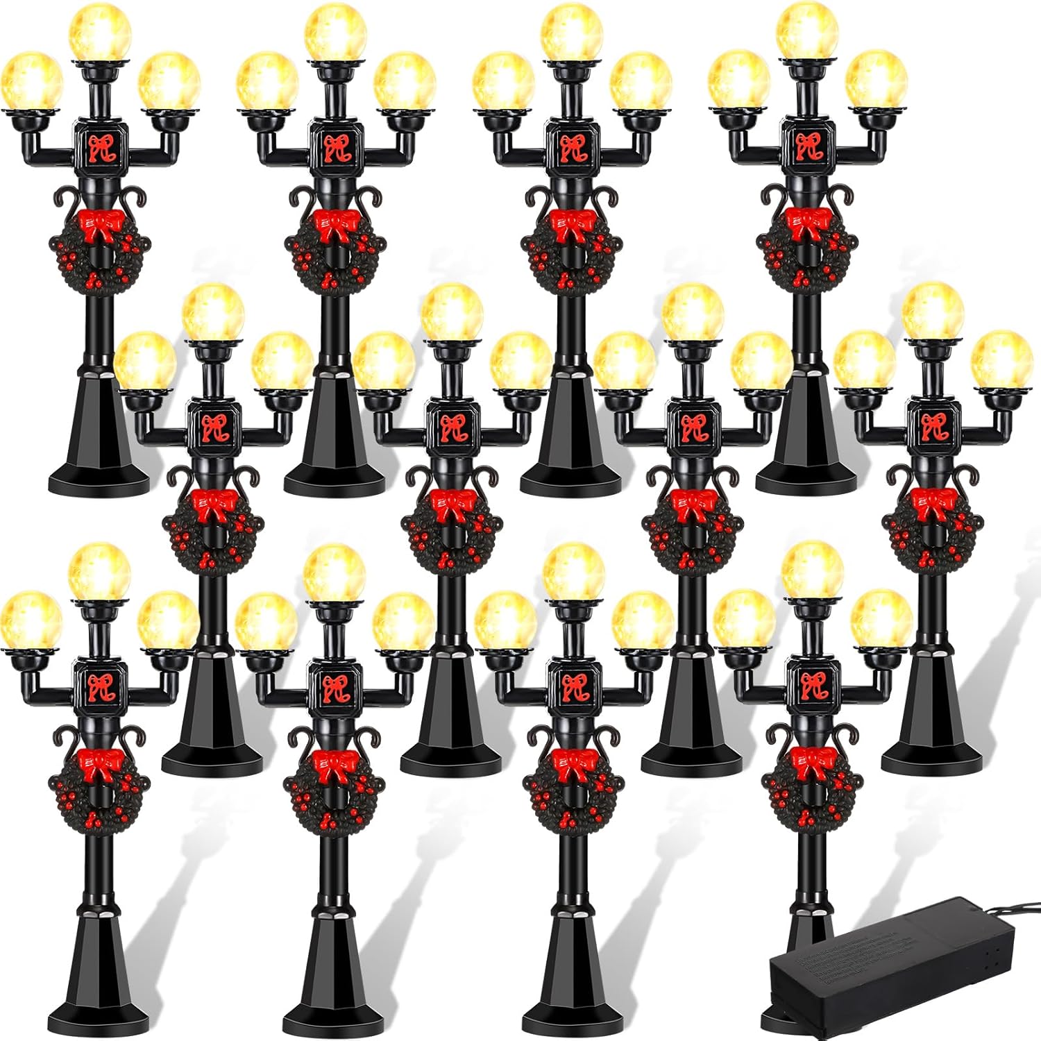 Amazon.com: Baquler 12 Pcs Christmas Village Accessories - Mini Street ...