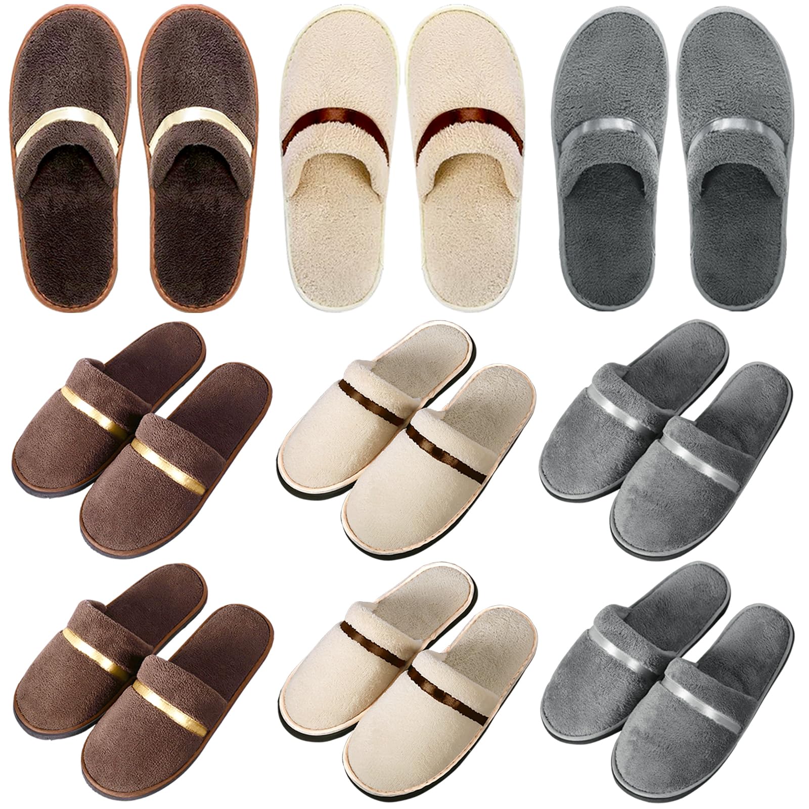 Amazon.com: NDSWKR 9 Pairs Non Slip Spa Slippers, Disposable Slippers ...