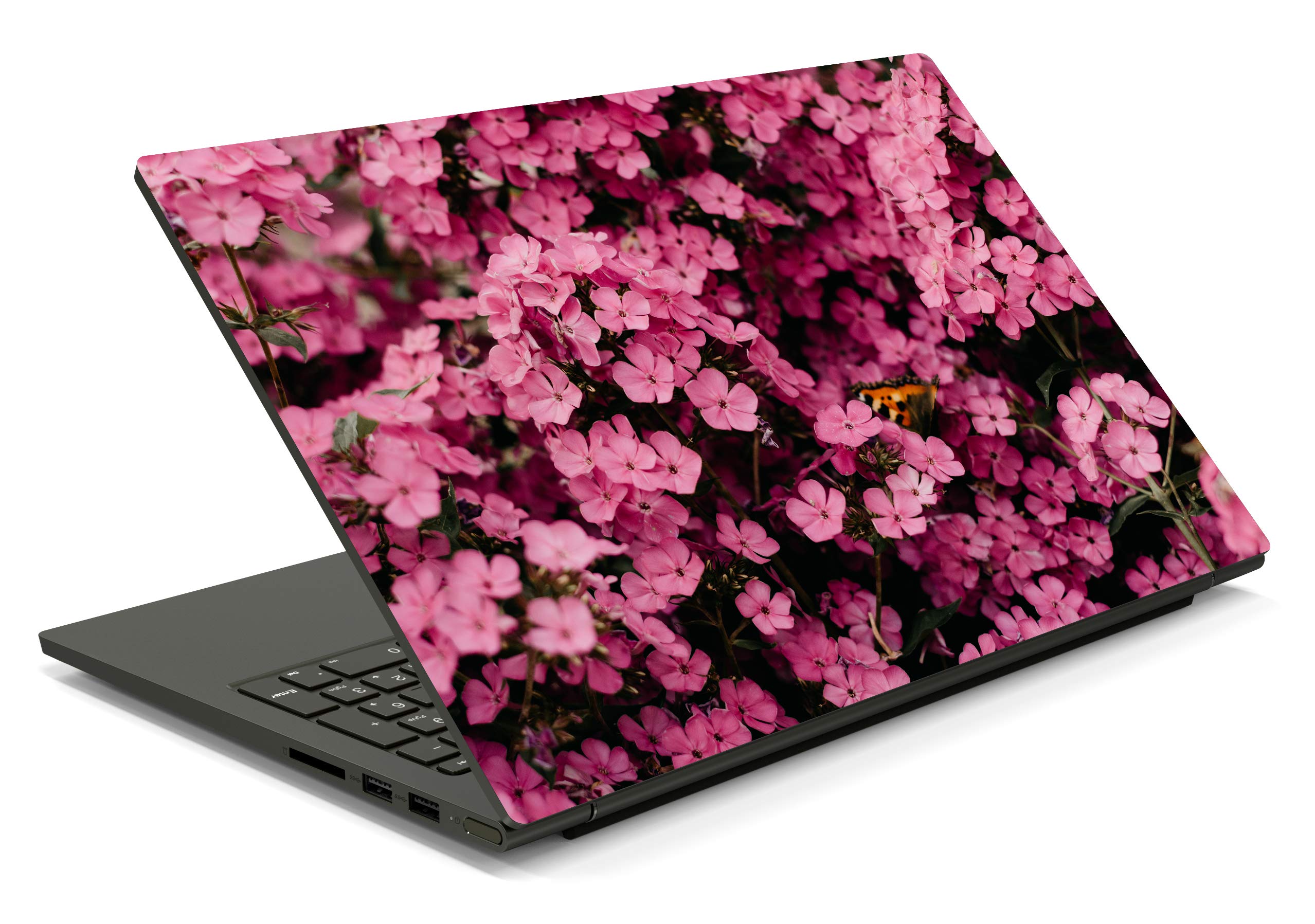 ISEE 360® Pink Flower Laptop Skin Cover Laminated Stickers for Vinyl ...