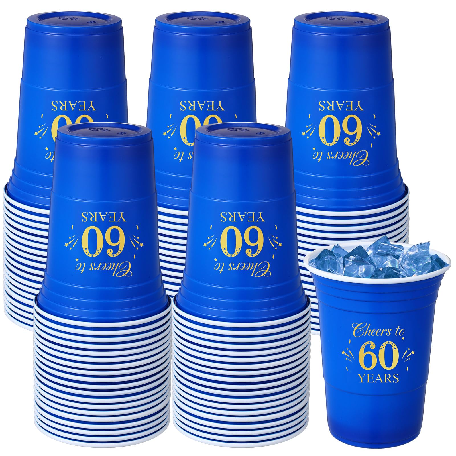 Amazon.com: Ziliny 50 Pack 60th Birthday Cups 16 oz Cheers to 60 Years ...