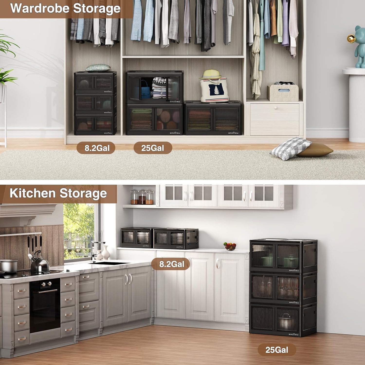 BROVIEW V5 – Contenedores de almacenamiento de plástico de 100 galones ...