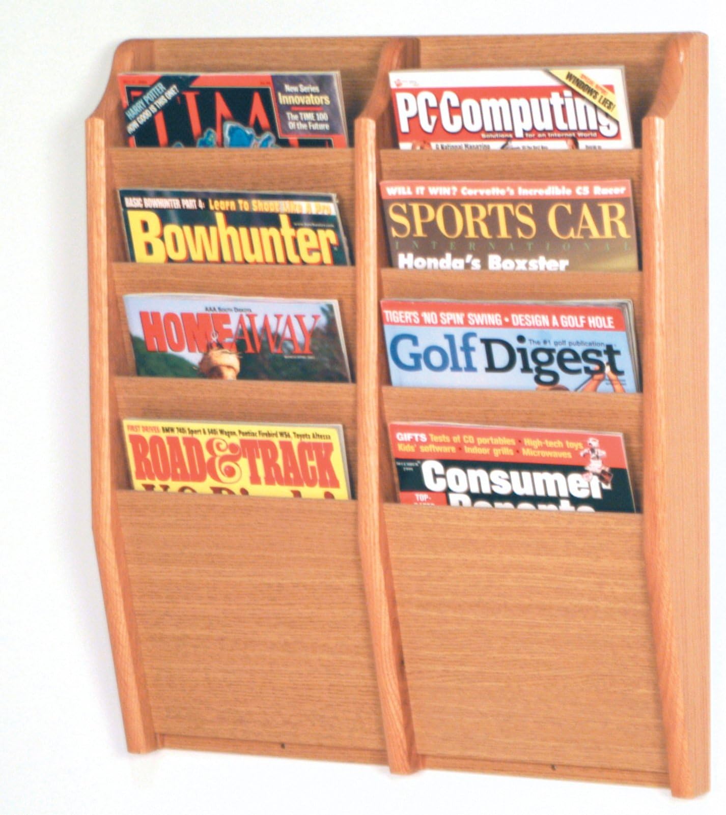 Amazon.com: Wooden Mallet 10-Pocket Cascade Free-Standing Magazine Rack ...