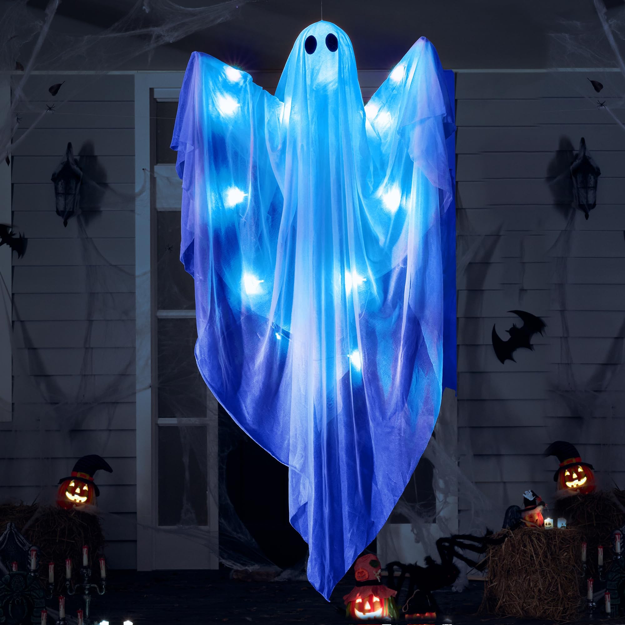 Jonami Deco Halloween Fantôme Suspendu d'halloween, Fantômes Suspendues avec Lumières LED pour ...