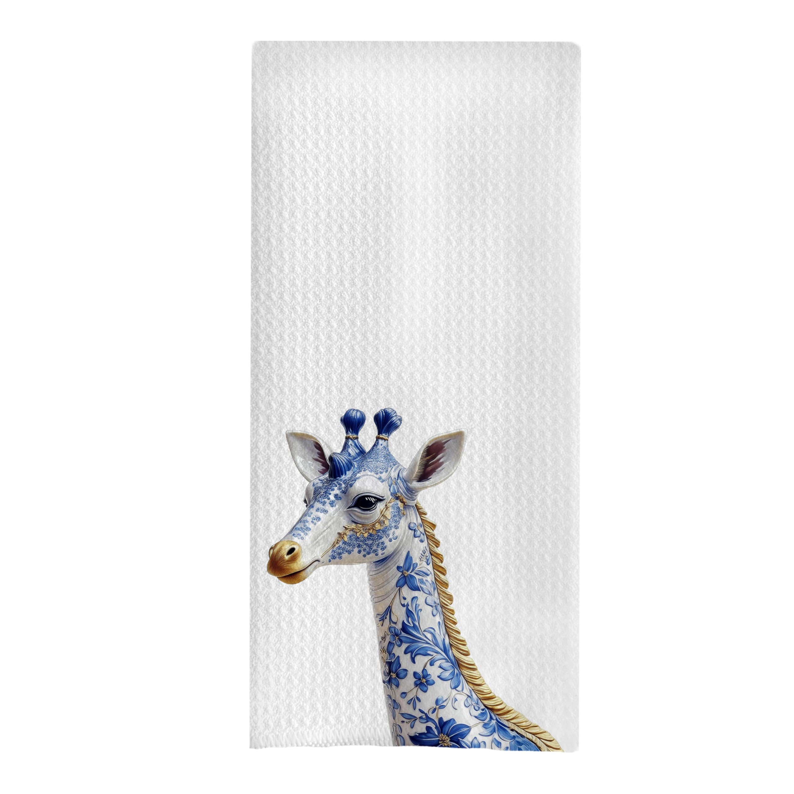 Amazon.com: GCFET Chinoiserie Giraffe Kitchen Towels - Blue and White ...