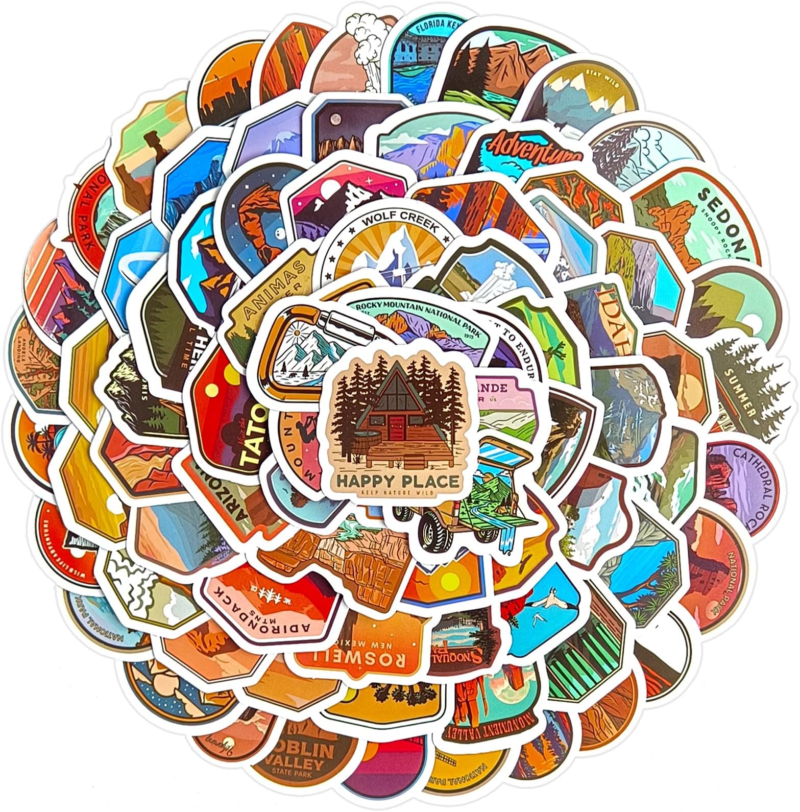 Amazon.com: 62 Pcs National Park Stickers, Waterproof Outdoor Travel ...
