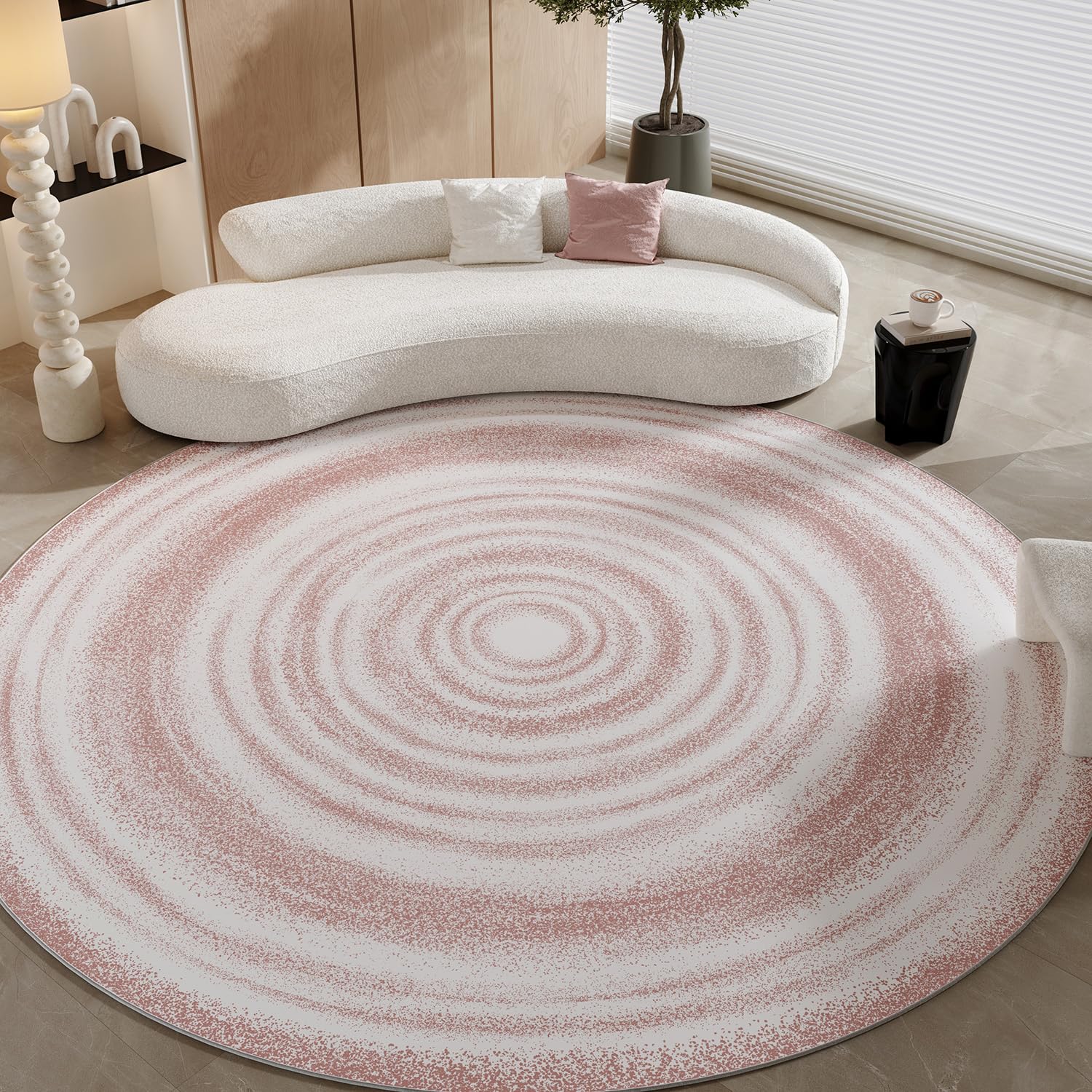 Round Rug 6x6 ft Abstract Round Area Rug for Living Room-Round Carpet ...