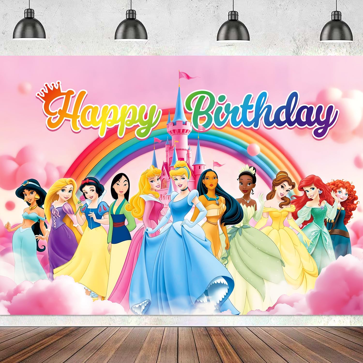 Amazon.com : Princess Backdrop, 7x5ft Princess Birthday Party Decorations, Prin Cess Backdrop ...