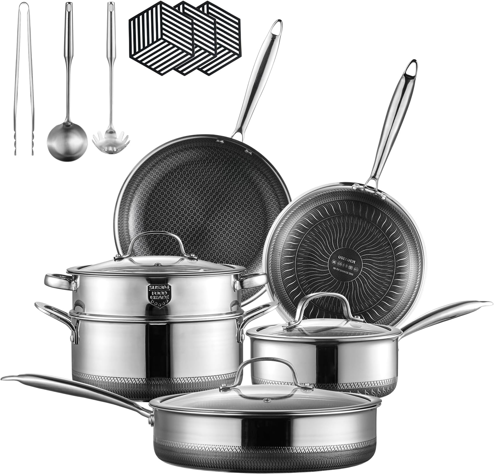 Amazon.com: 21 Pcs Pots and Pans Set Non Stick Ceramic kitchen Cookware ...