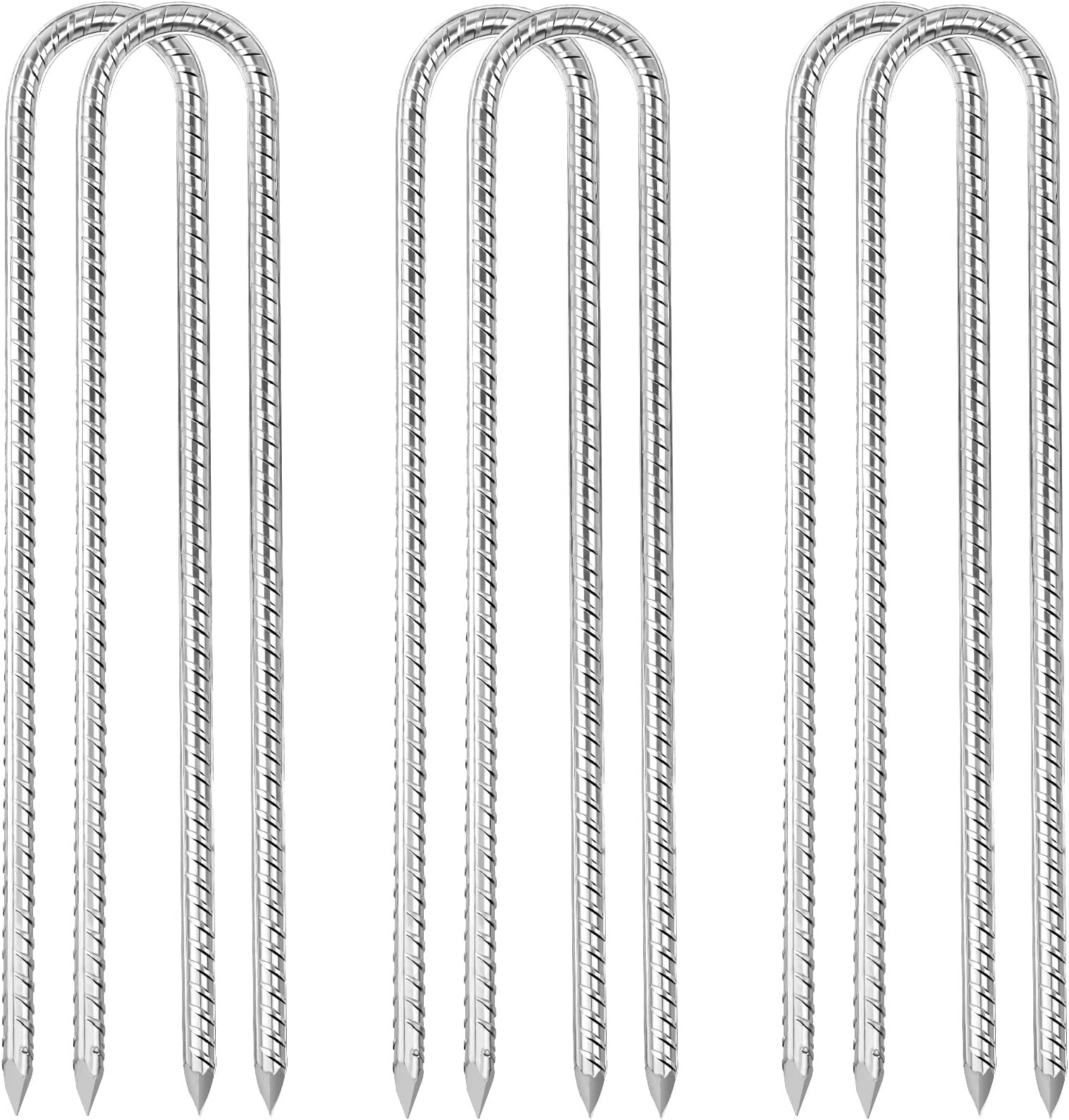 VISENSE Extra Long 12 Inch U Shaped Tent Pegs Metal Heavy Duty - 9mm ...