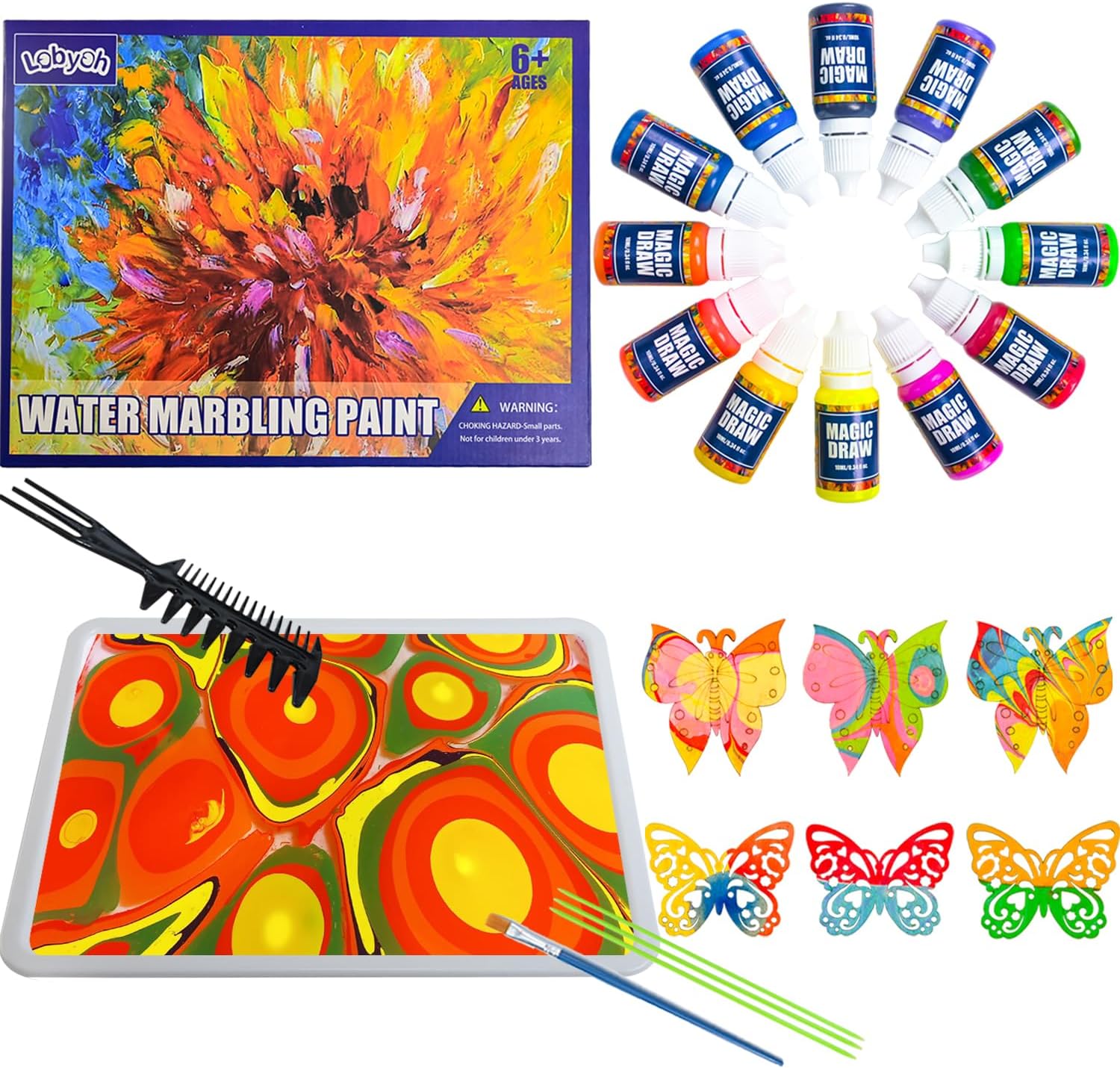 Water Marbling Paint for Kids - Arts and Crafts for Girls & Boys Crafts ...